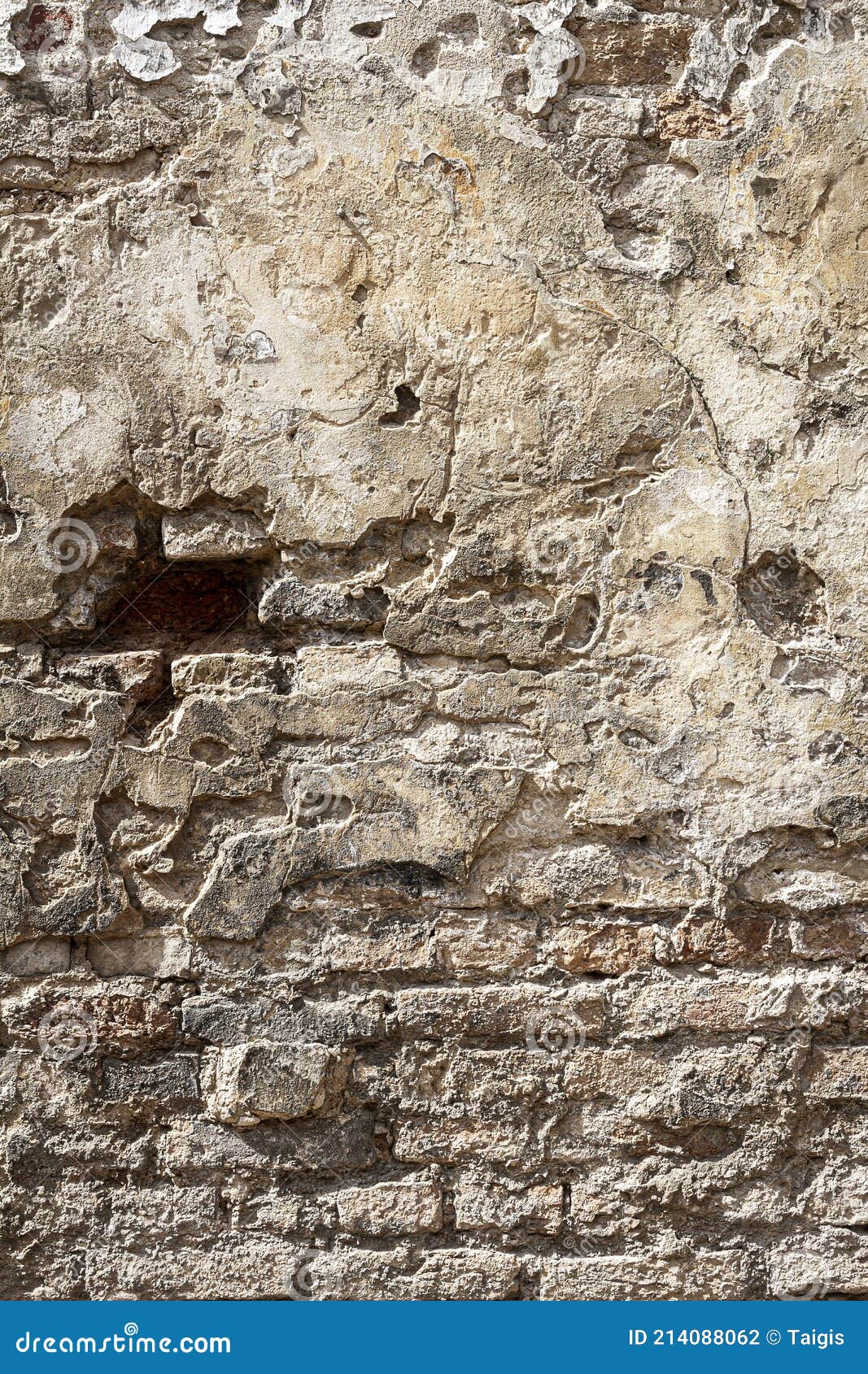 Old Brick and Plaster Wall Texture Background Stock Photo - Image of ...