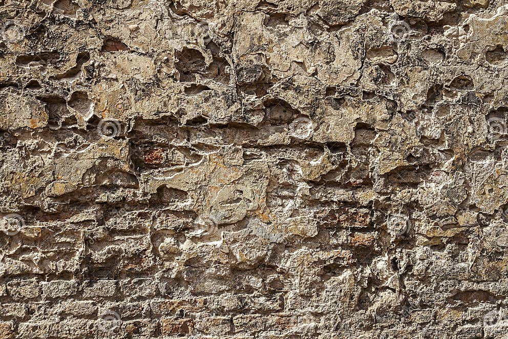 Old Brick and Plaster Wall Texture Background Stock Photo - Image of ...