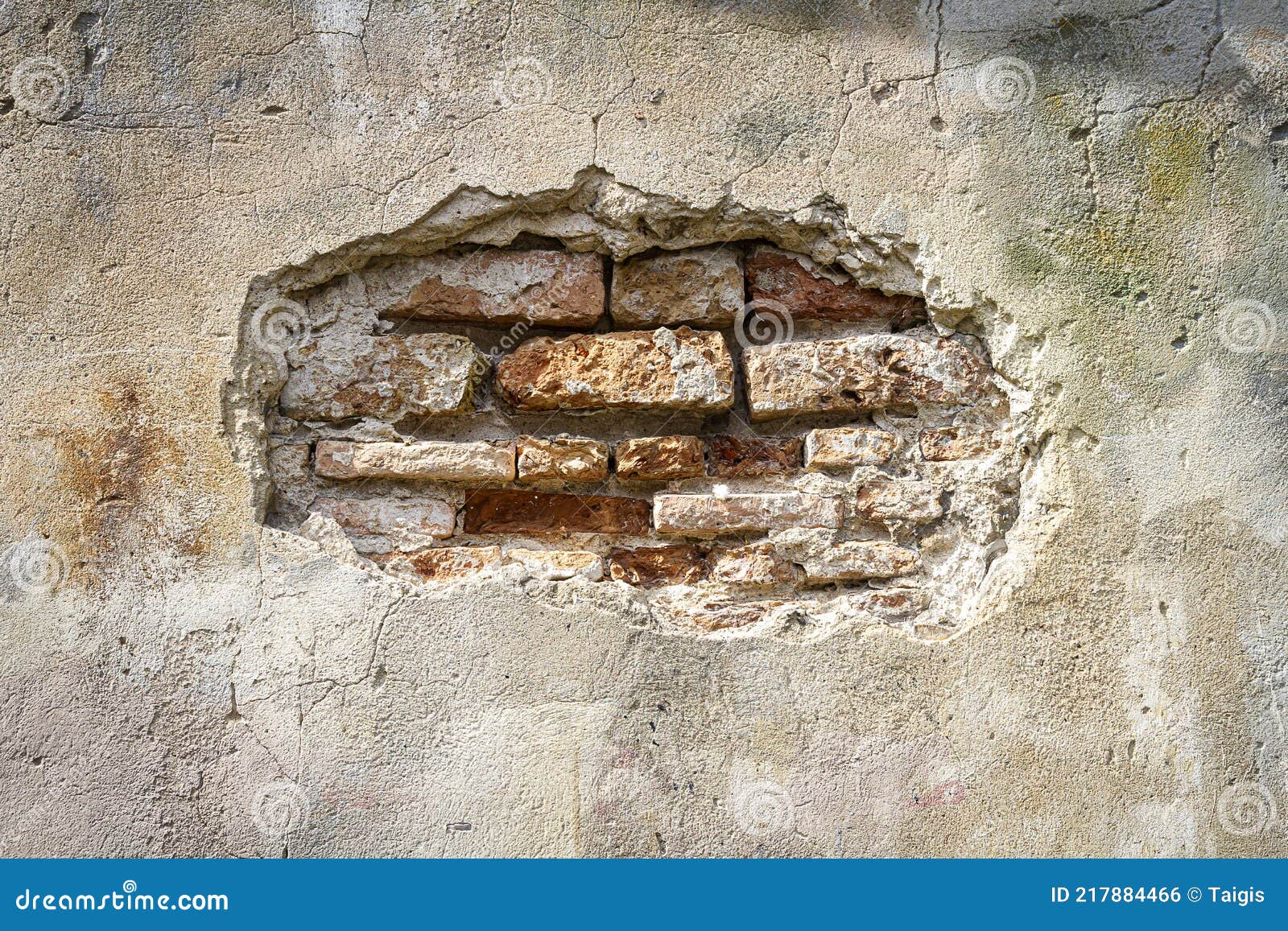 Old Brick and Plaster Wall Texture Background Stock Photo - Image of ...