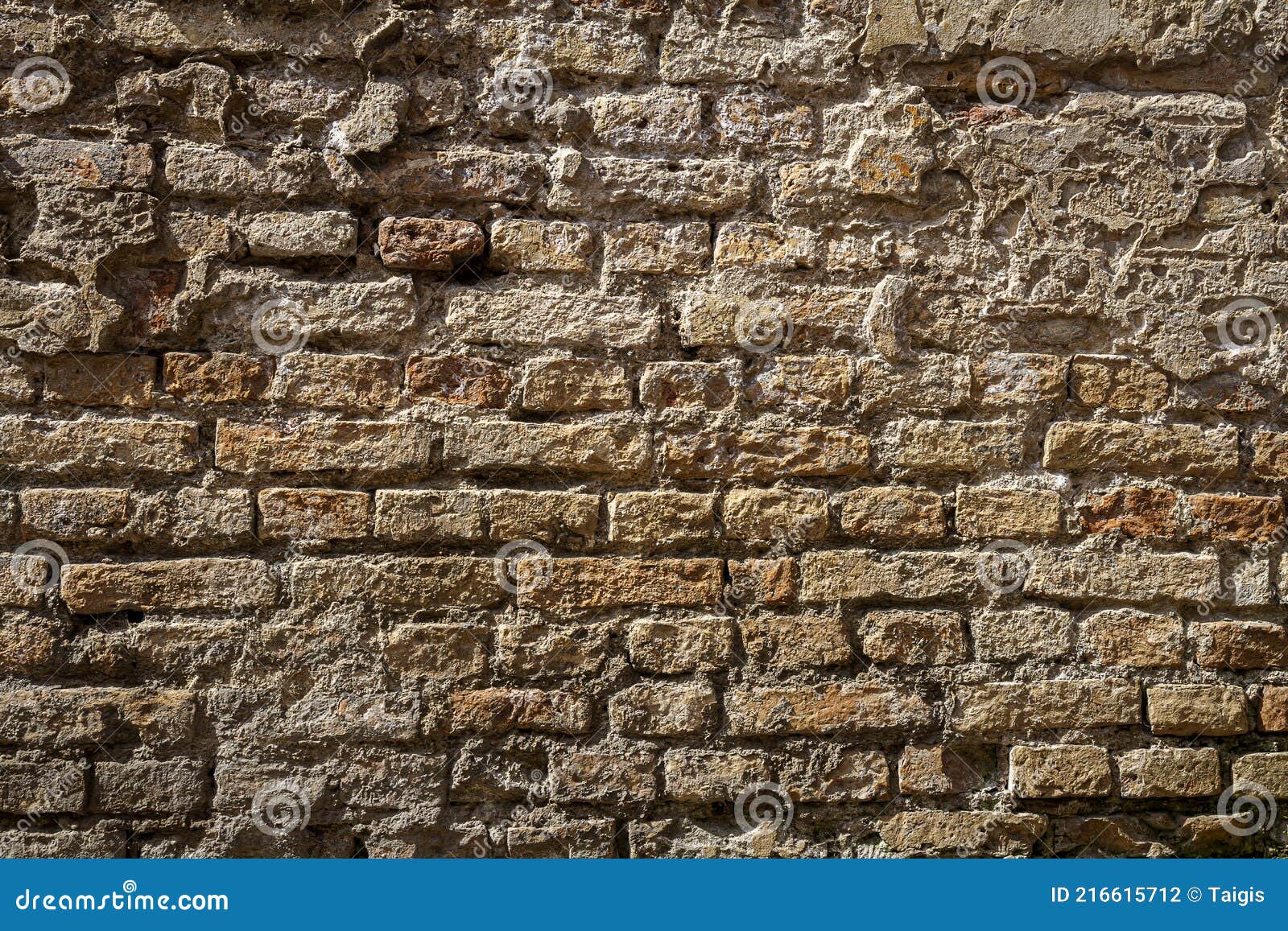 Old Brick and Plaster Wall Texture Background Stock Photo - Image of ...