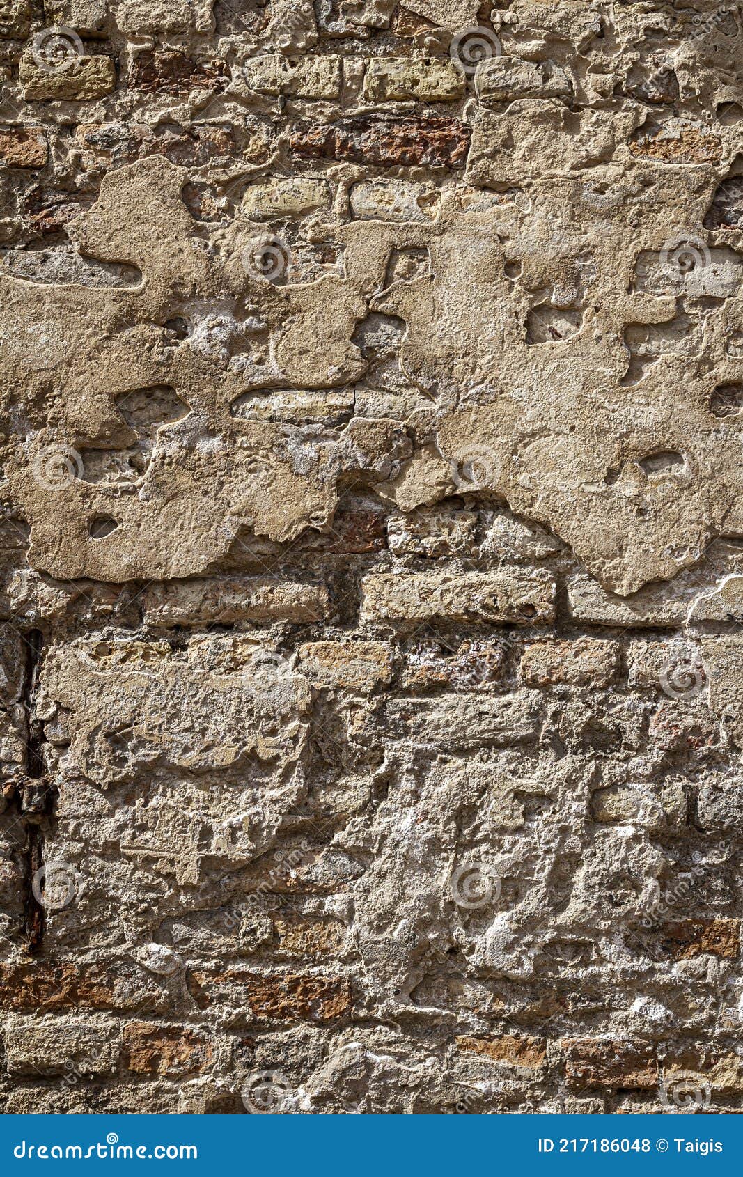 Old Brick and Plaster Wall Texture Background Stock Photo - Image of ...