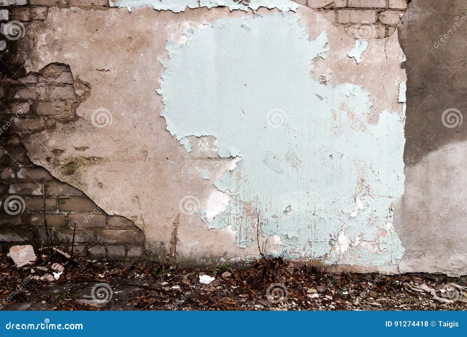 Old brick and plaster wall stock photo. Image of concrete - 91274418