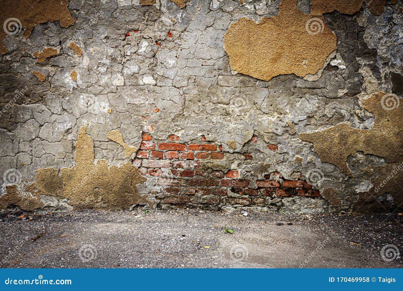 Old brick and plaster wall stock photo. Image of apartment - 170469958