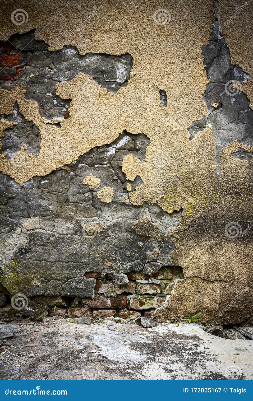Old brick and plaster wall stock image. Image of home - 172005167