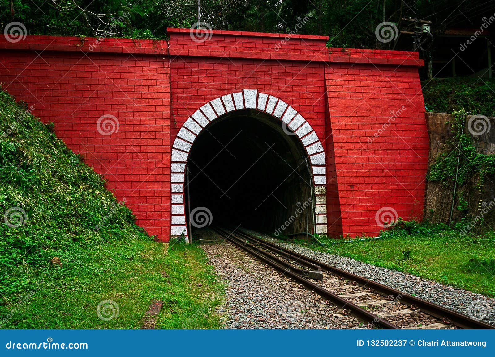 Old brick railway tunnel stock image. Image of construction - 132502237