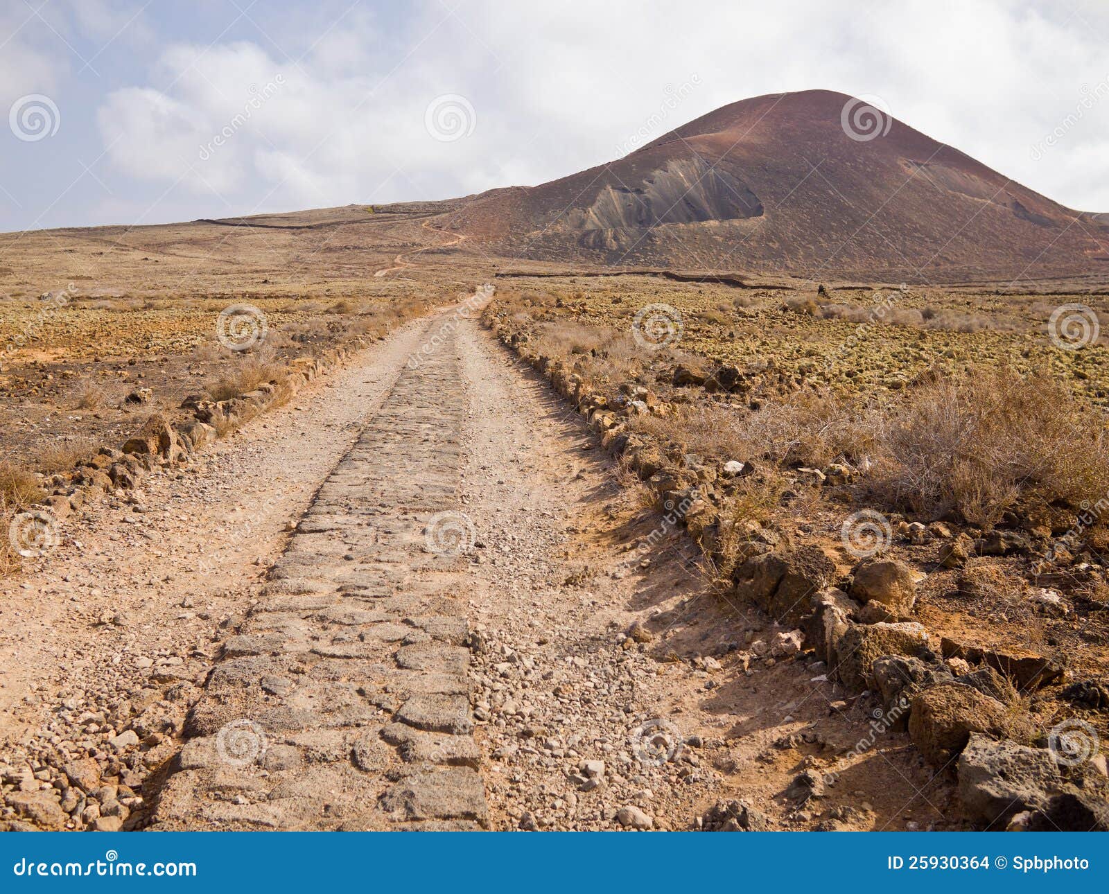 Old Brick Road through the Desert Stock Photo - Image of brick, summer ...