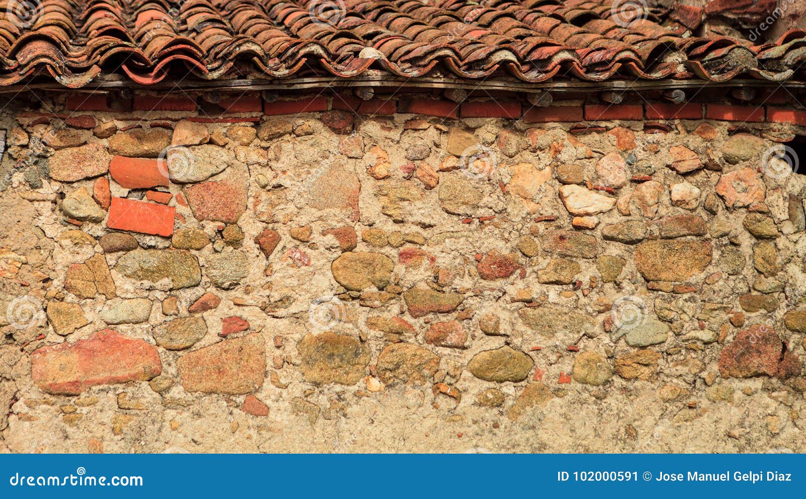 Old Brick on the Roof of a Cottage Stock Image - Image of natural, home ...