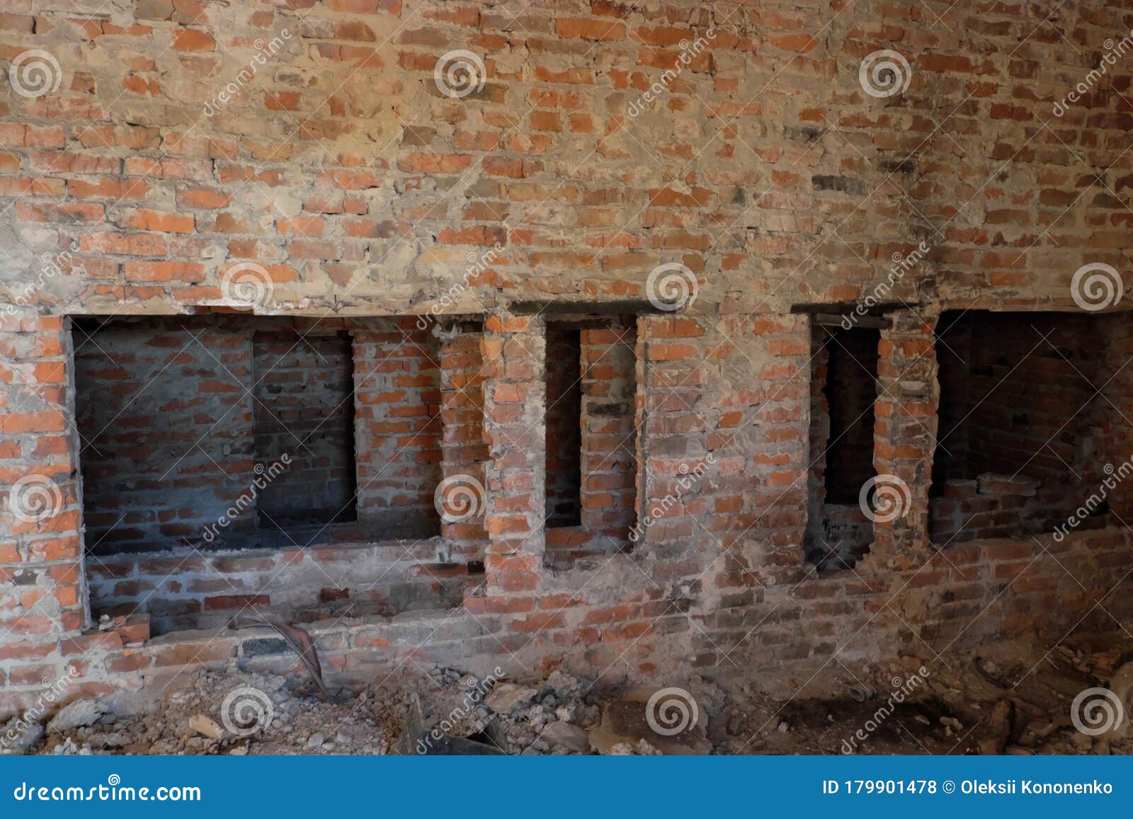 Old Brick Ruins. the Inside of the Old House Stock Photo - Image of ...