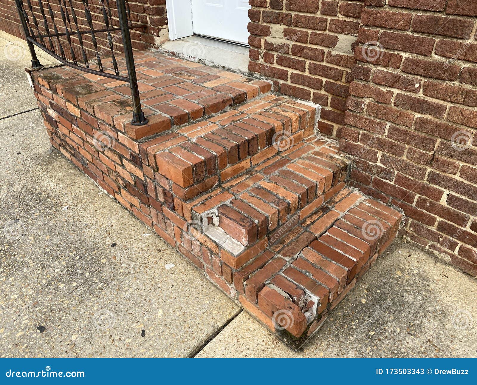 Old Brick Steps Alley Entrance Stock Image - Image of interior, built ...