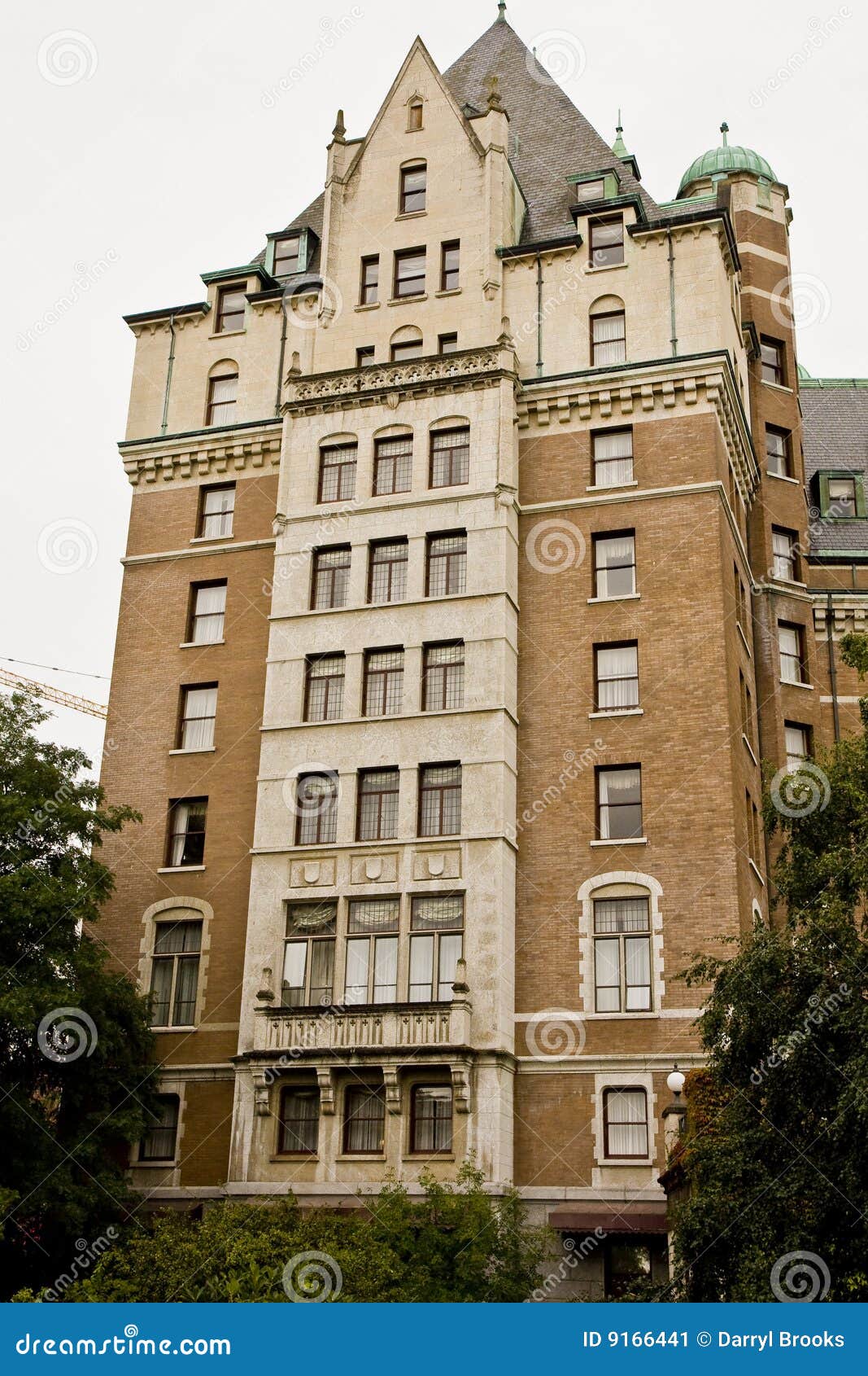 Old Brick and Stone Building with Spires Stock Image - Image of city ...