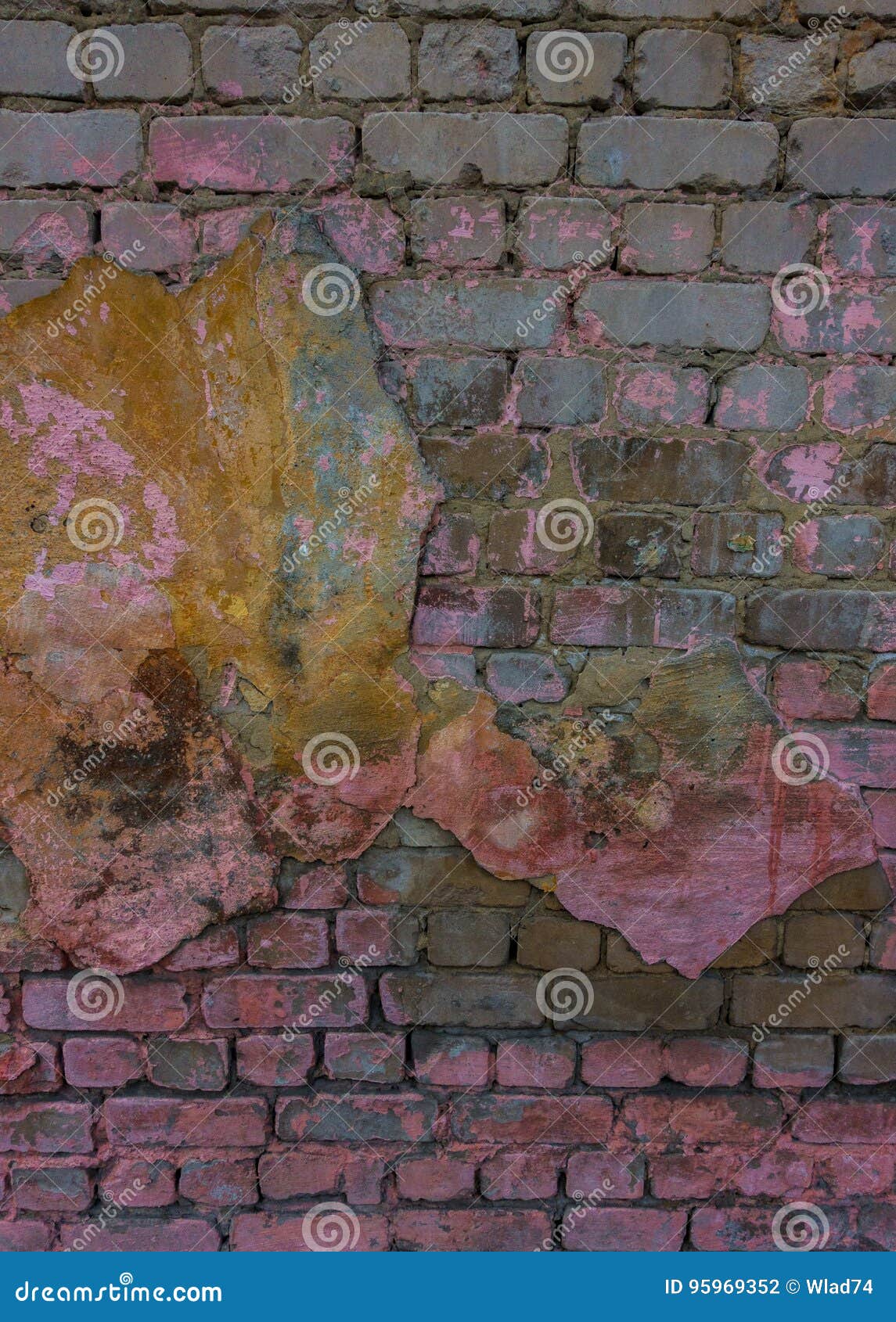 The Old Brick and Stone Wall with Plaster Stock Photo - Image of ...