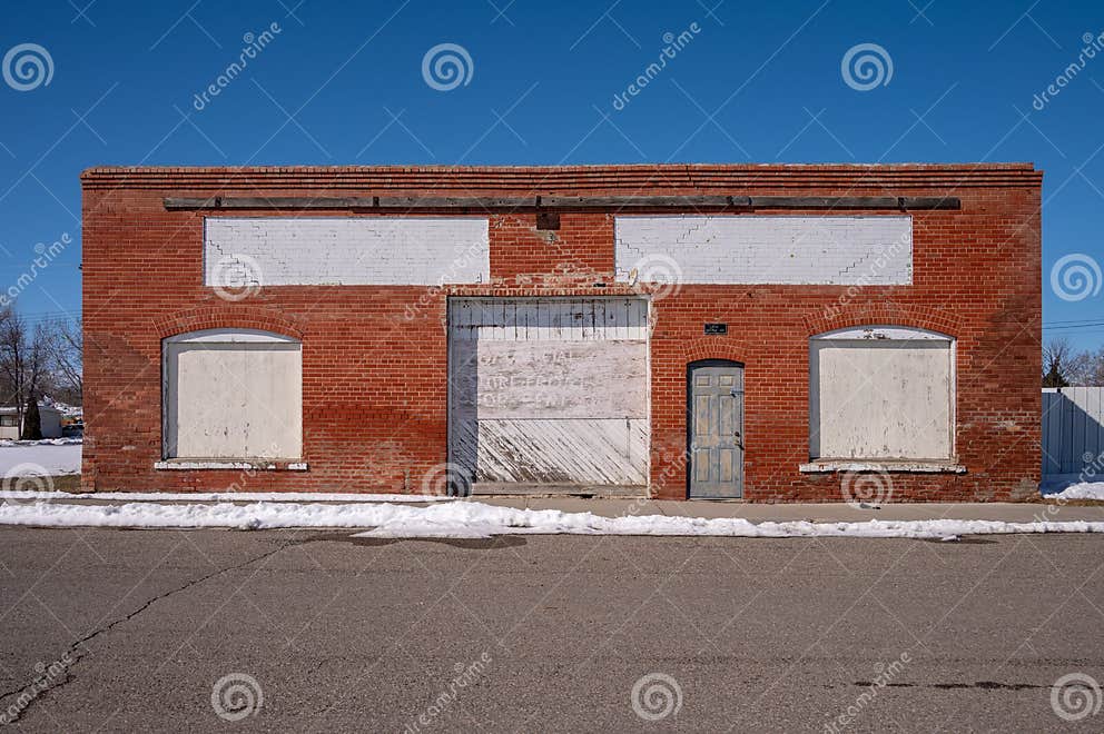 Old Brick Storefront in Downtown Granum Stock Image - Image of ...