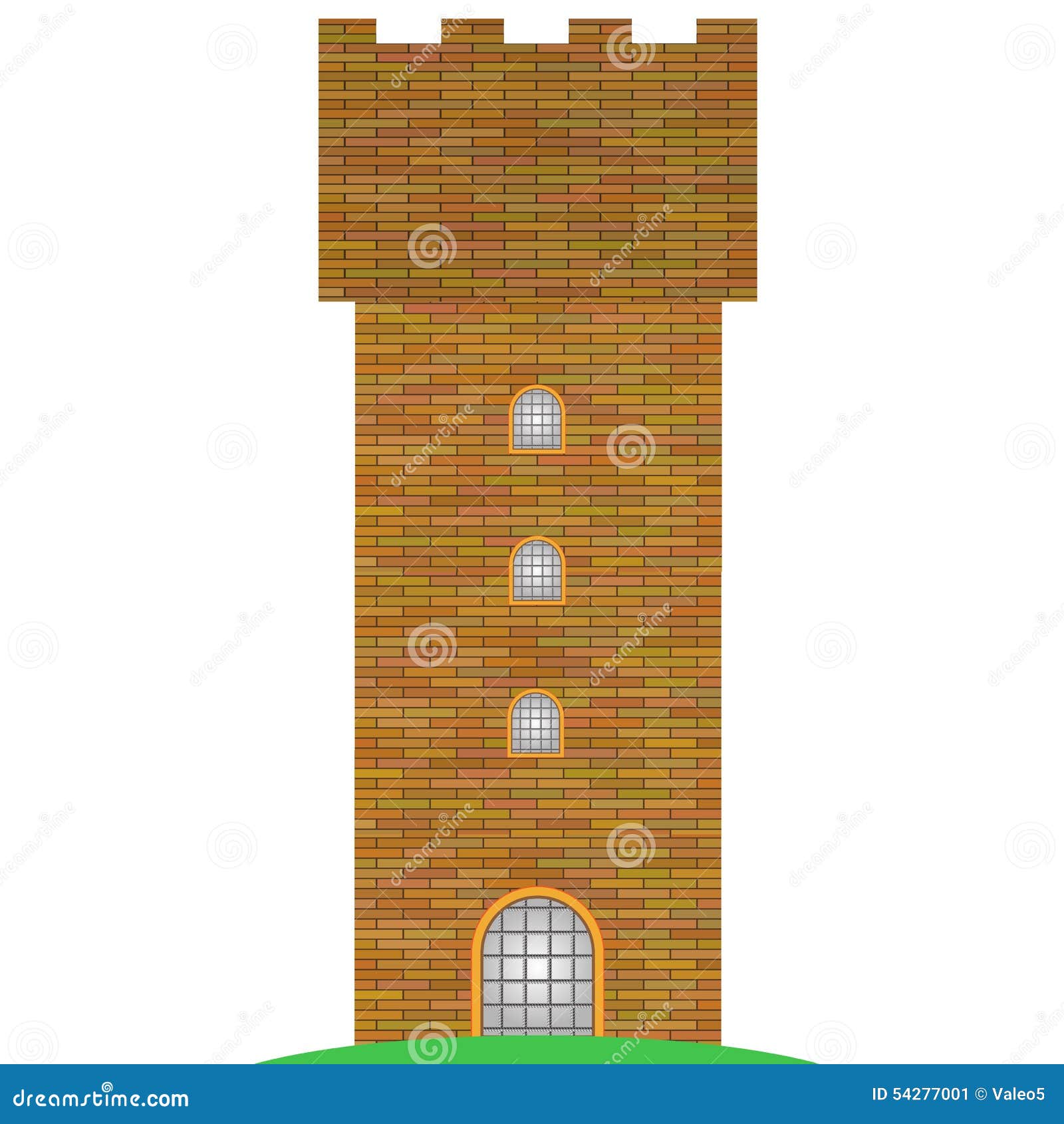 Old Brick Tower stock vector. Illustration of culture - 54277001