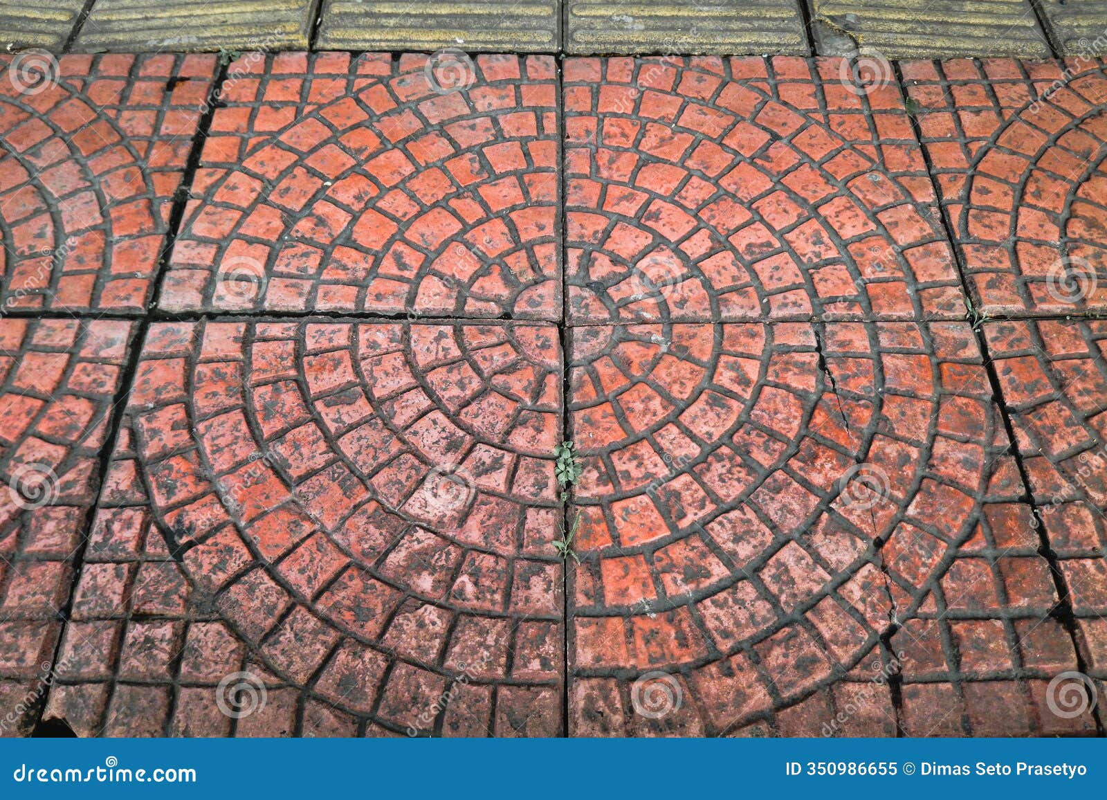 Red Old Brick Walkway stock image. Image of pattern - 350986655