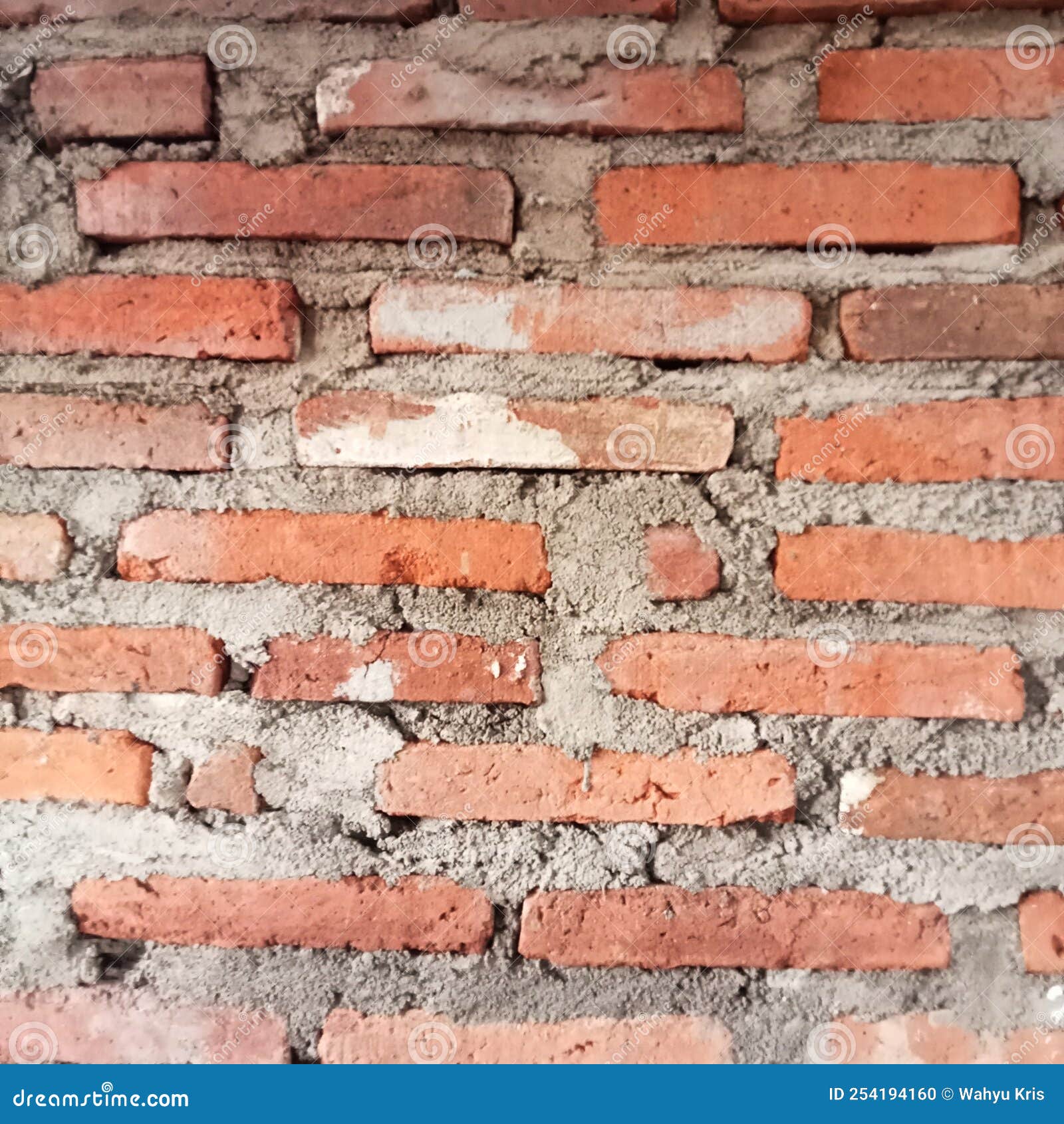 Old Brick Wall Background Texture with Grey Concrete, Ancient Building ...