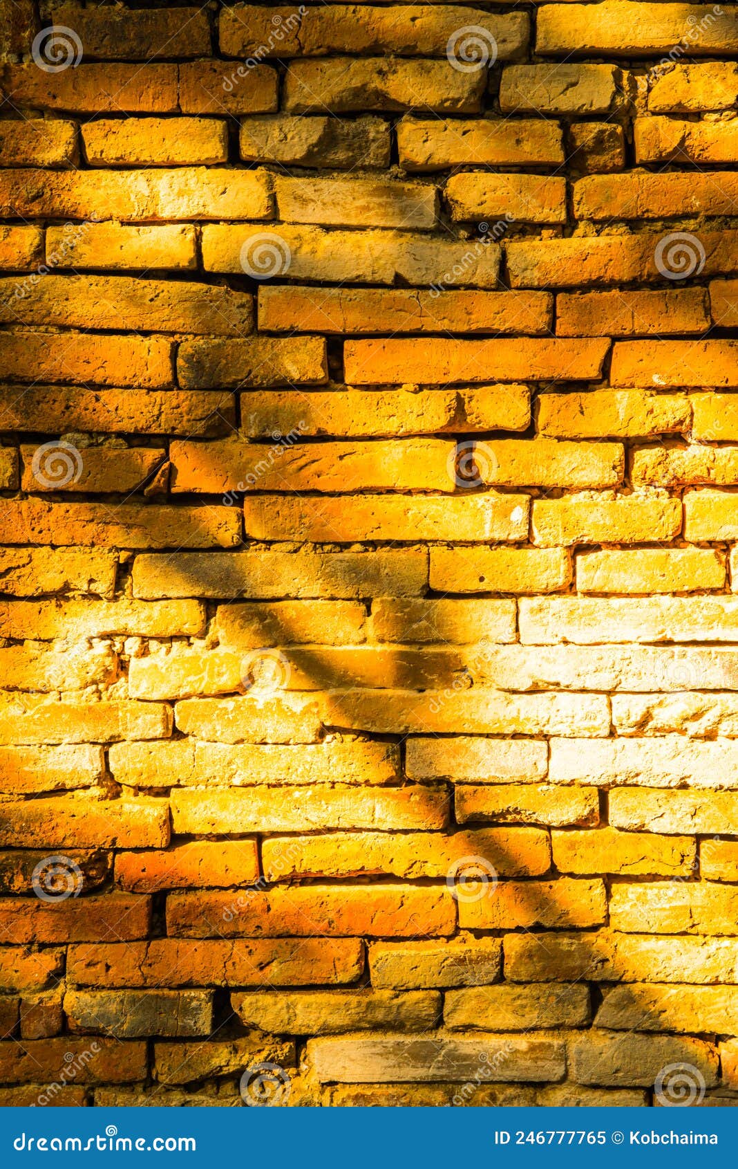Old Brick Wall with Black Shadow Stock Image - Image of masonry ...