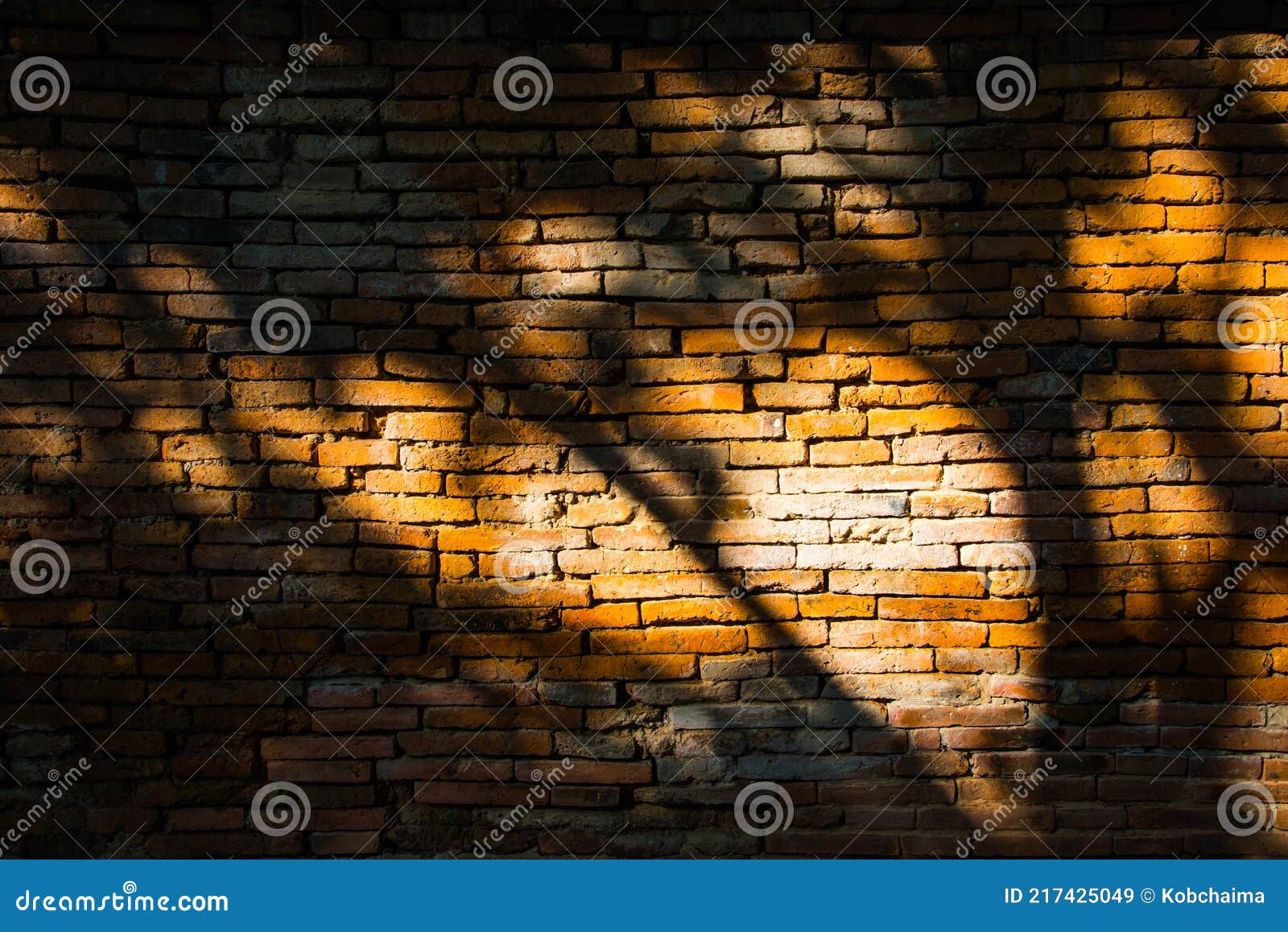 Old Brick Wall with Black Shadow Stock Image - Image of black, pattern ...