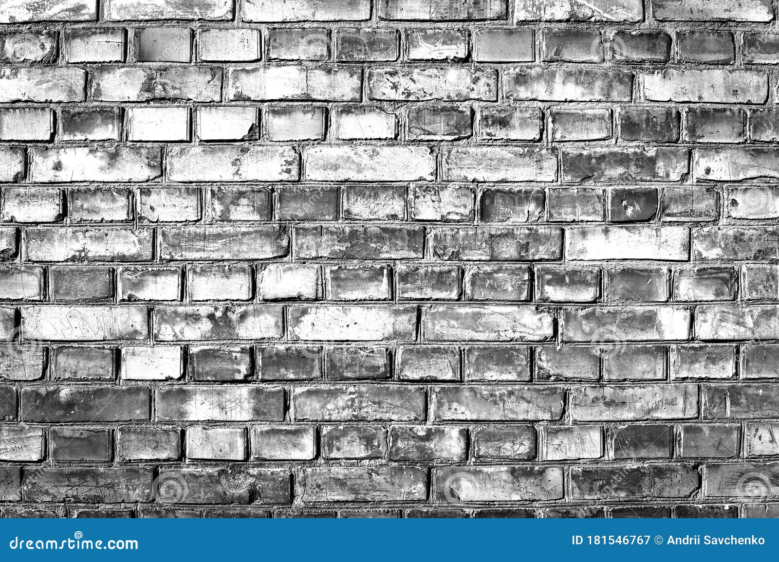 Old Brick Wall Black and White. Brickwork from an Old Brick in a Rustic ...