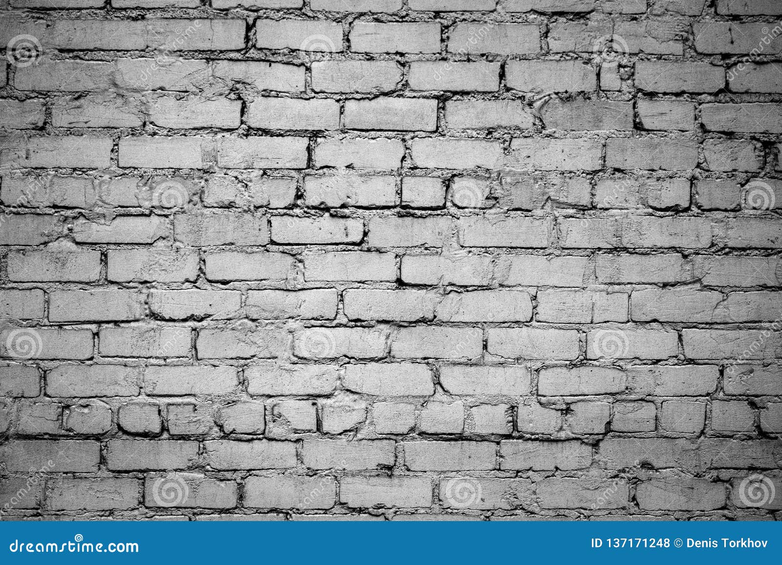 Old Brick Wall. Black and White Photo with Vignetting Effect Stock ...