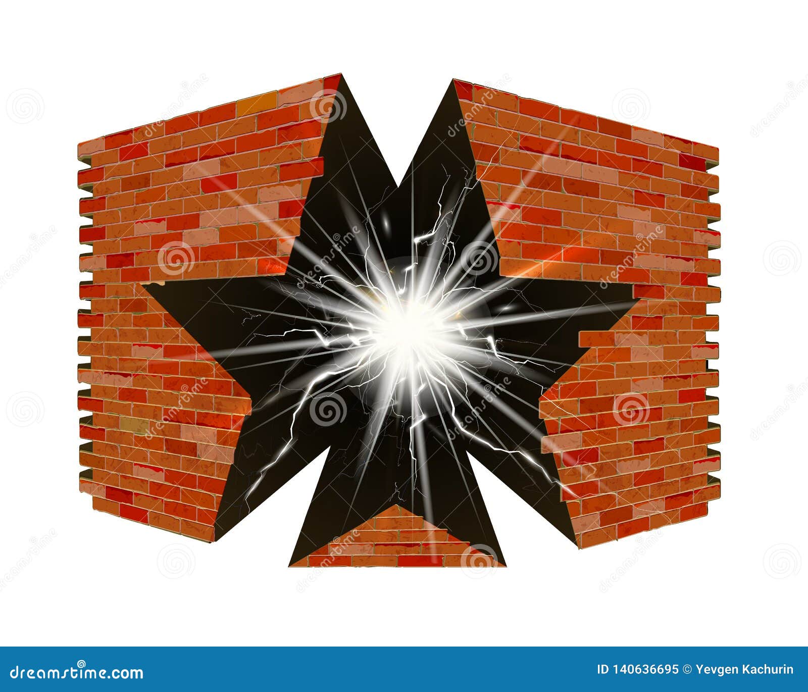 Red Brick Break Wal Hole Destructionl Template Transparent Background ...