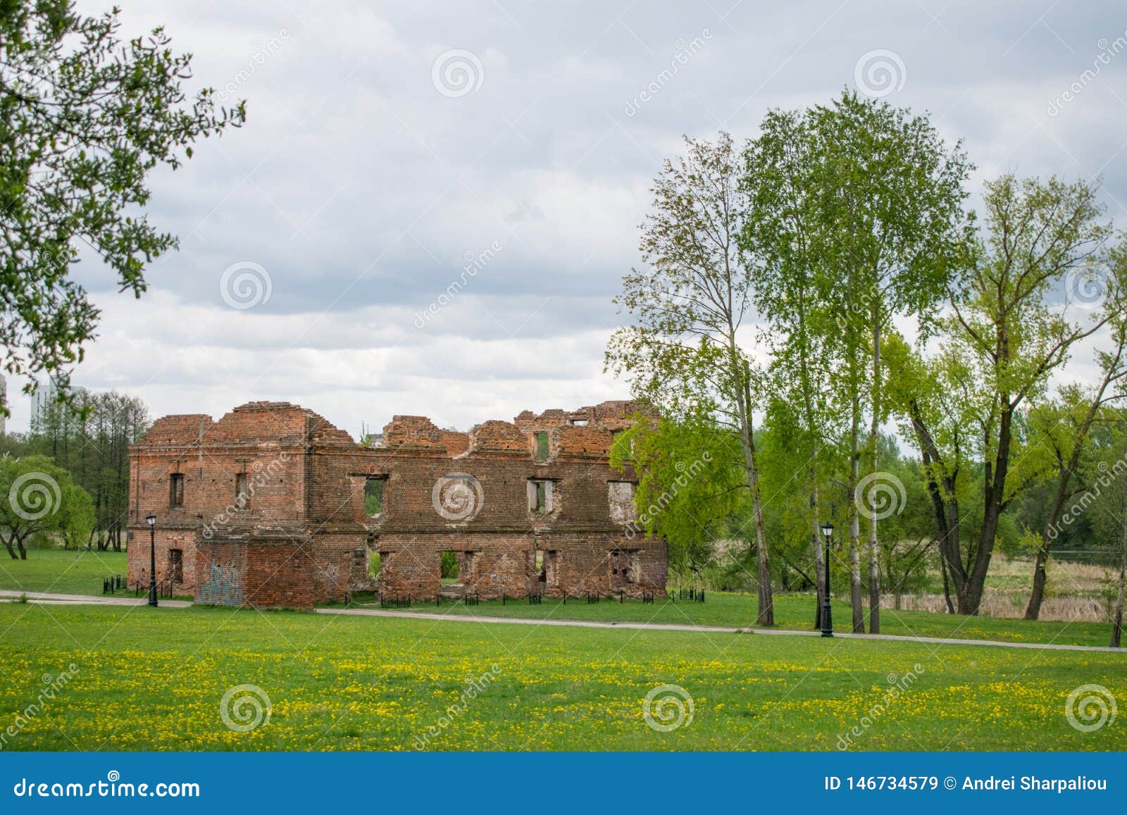 Old Brick Wall with Brick Filled Window Stock Image - Image of facade ...