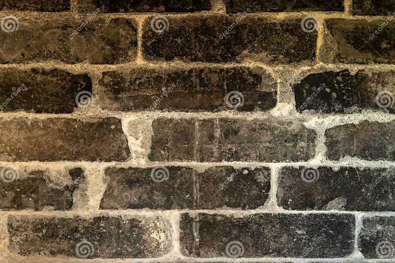 Burnt Bricks of an Old Brick Wall Stock Image - Image of stone, soil ...