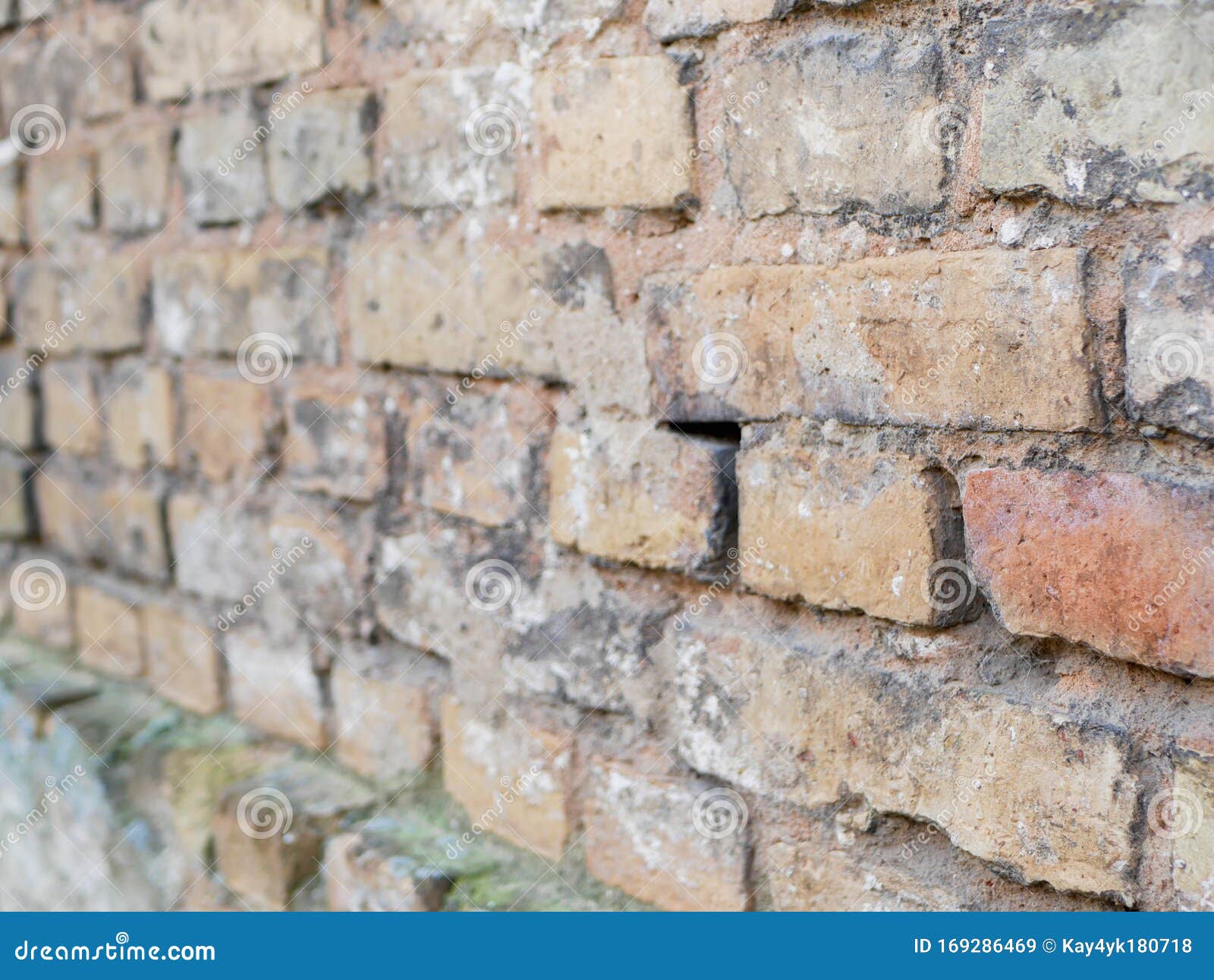 Old Brick Wall Closeup Side View. Background of Bricks Stock Image ...