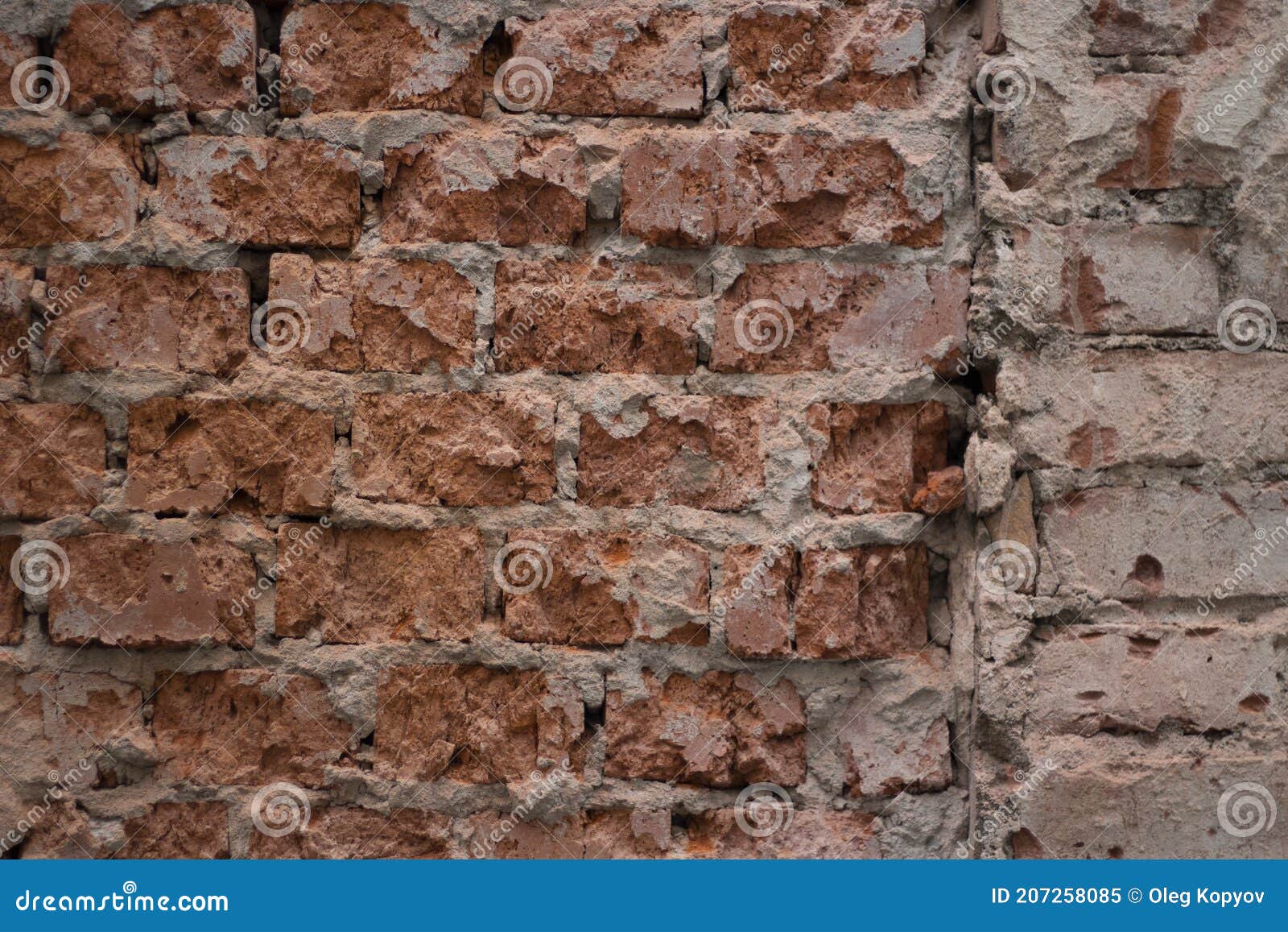 Old Brick Wall. Collapsed Wall Brick. Dilapidated Building Stock Image ...