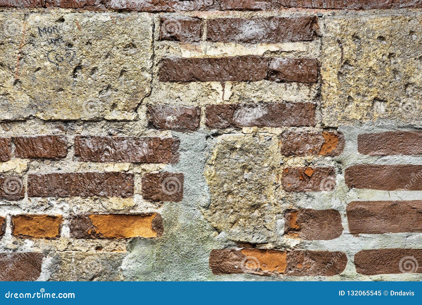Brick Wall from the Construction of an Ancient Building Stock Image ...