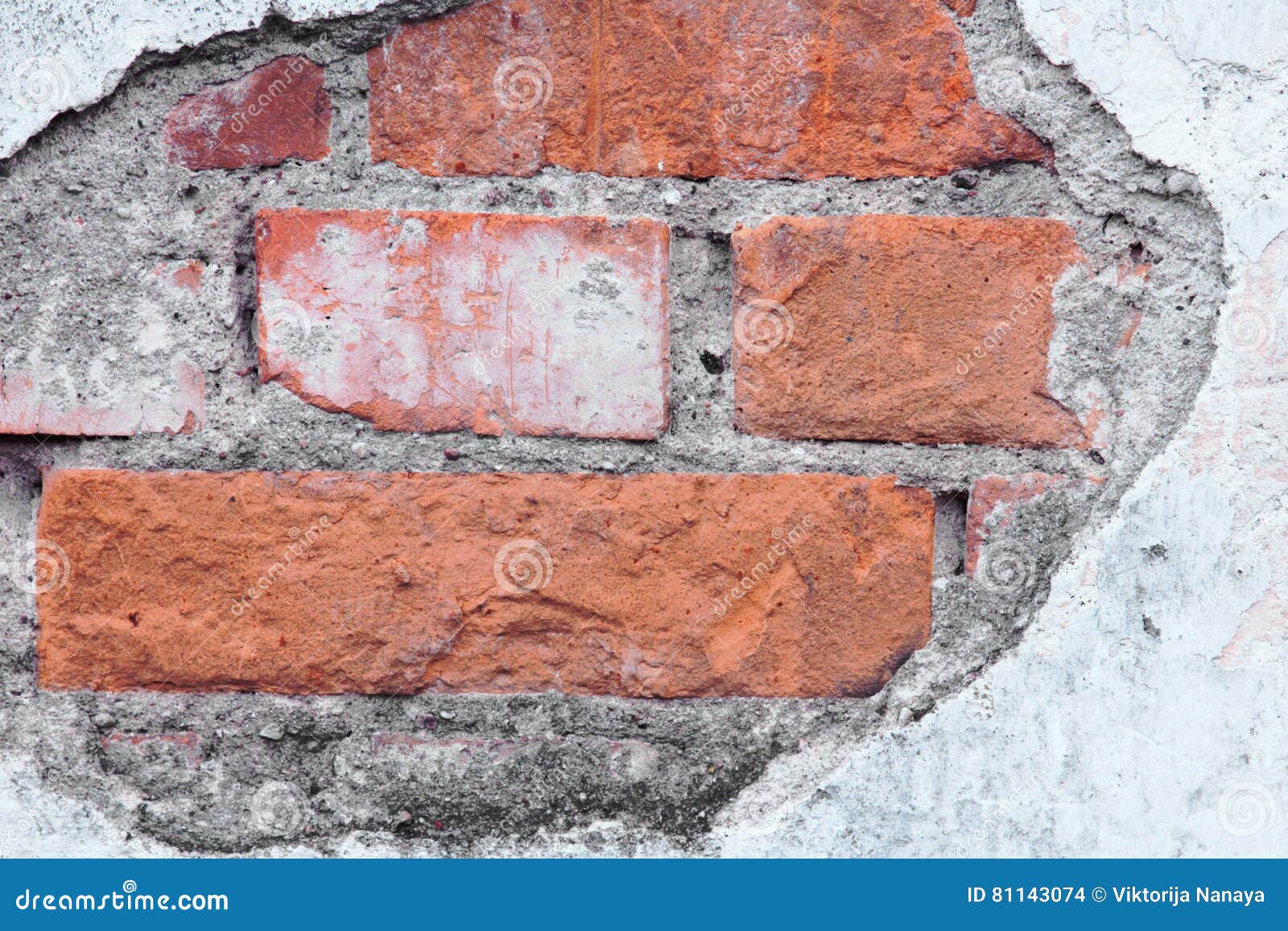 Old Brick Wall with Crumbling Plaster Stock Photo - Image of detail ...
