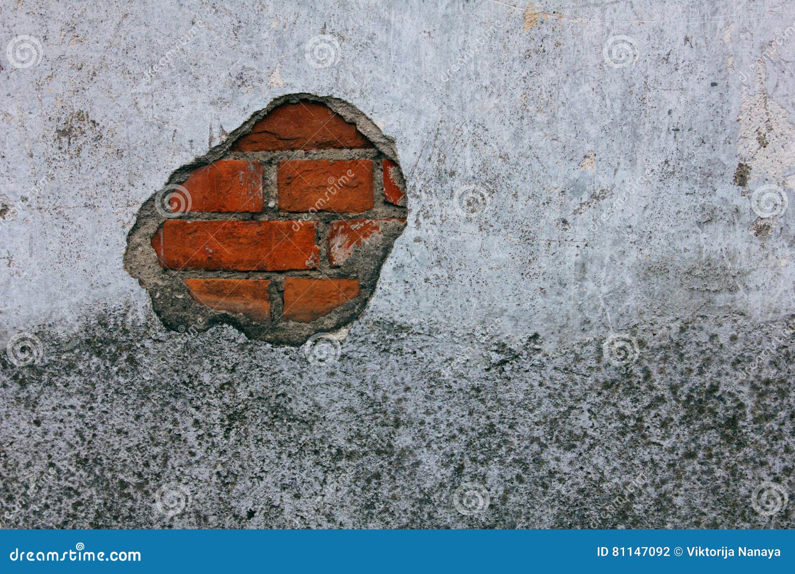 Old Brick Wall with Crumbling Plaster Stock Photo - Image of block ...