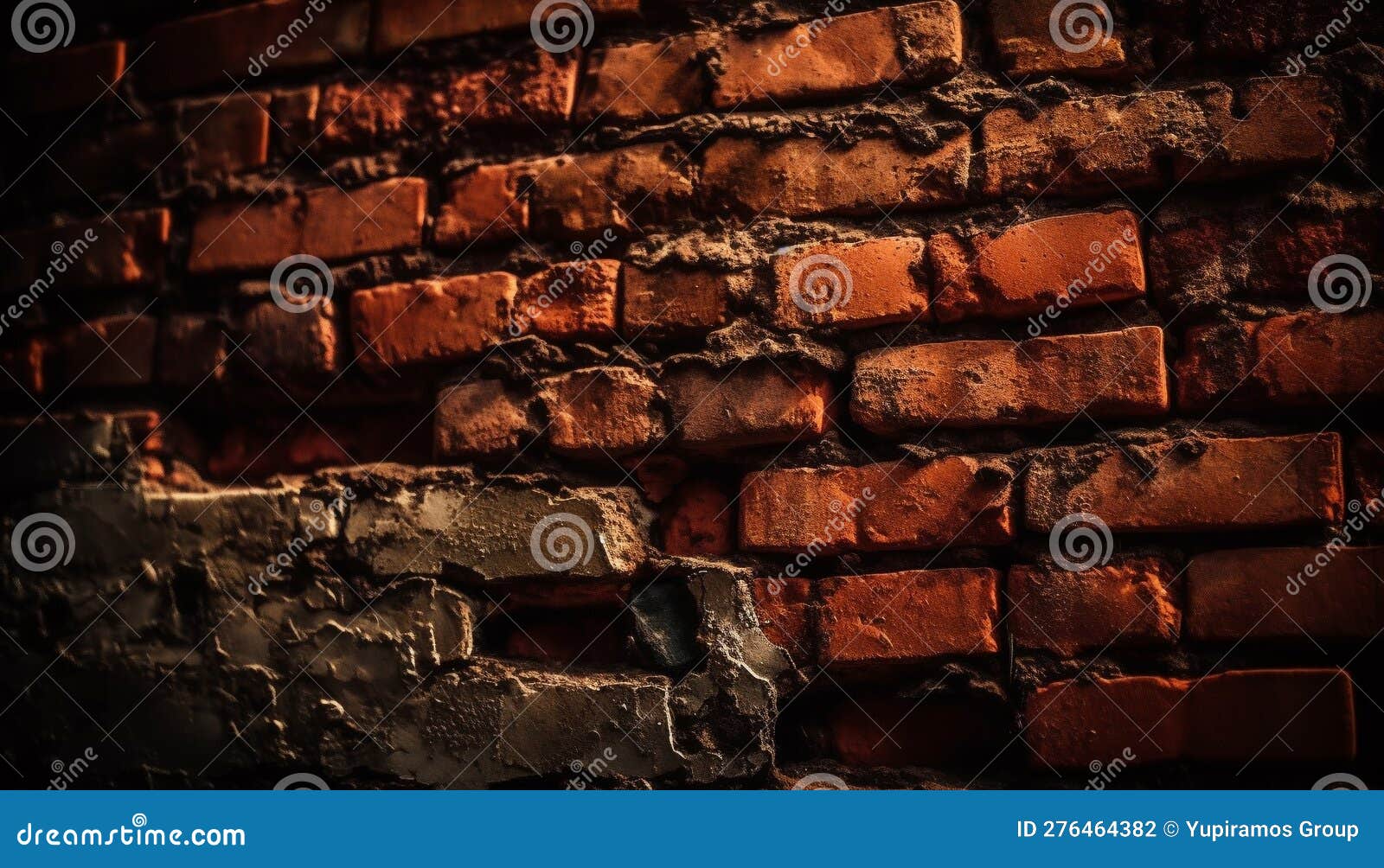 Old Brick Wall with Dark, Dirty Pattern Generated by AI Stock Photo ...