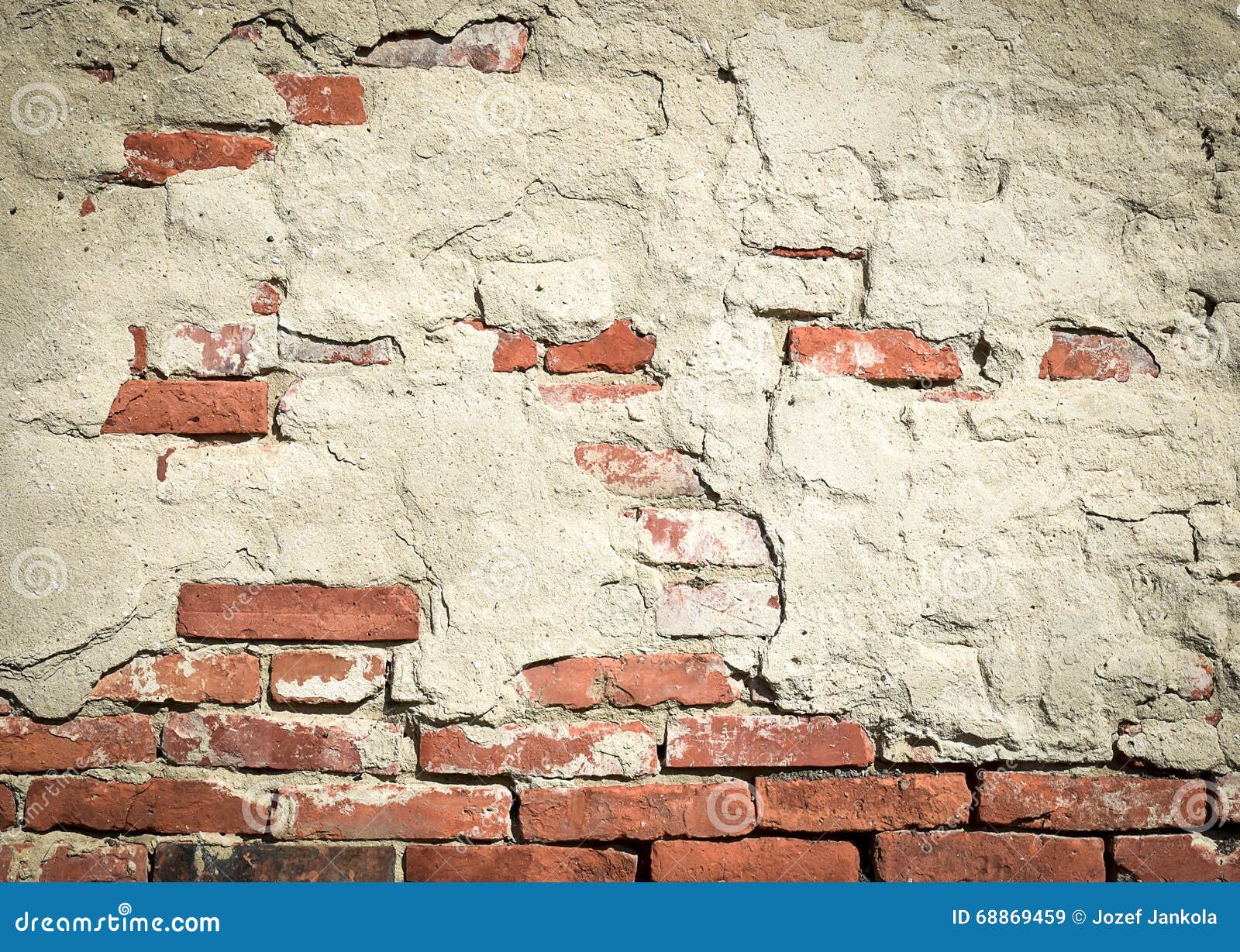 Old Brick Wall with Fallen Plaster Stock Image - Image of destroyed ...