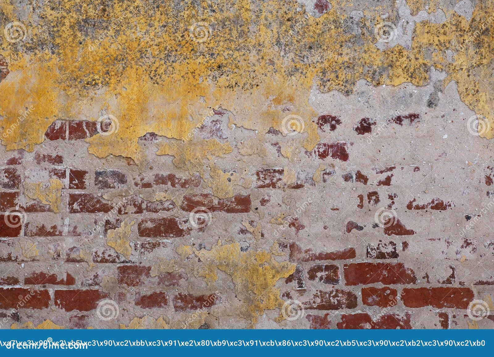 Old Brick Wall with Layers of Old Plaster and Paint, Background Stock ...