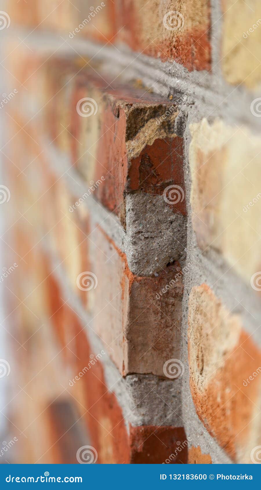 Old brick wall with ledge stock photo. Image of brickwork - 132183600