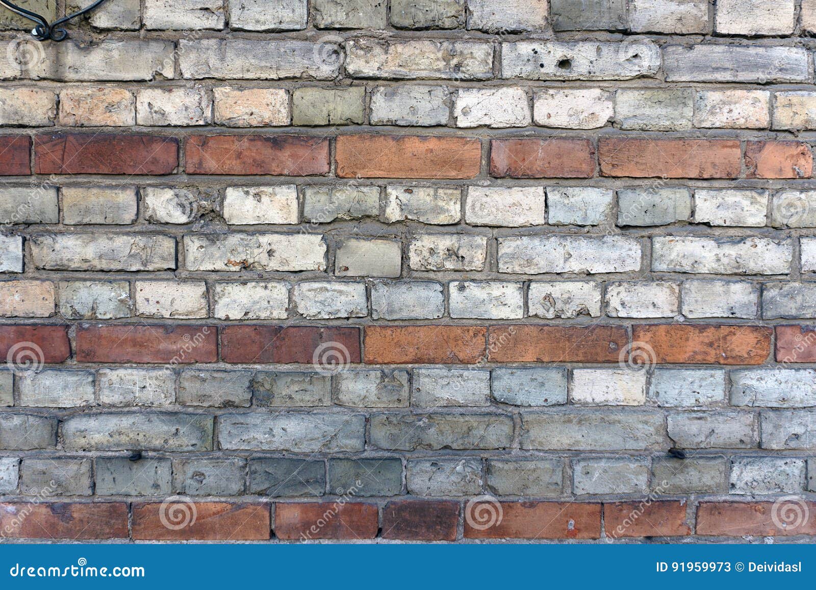 Old Brick Wall with Lines of Bricks. Stock Image - Image of close ...