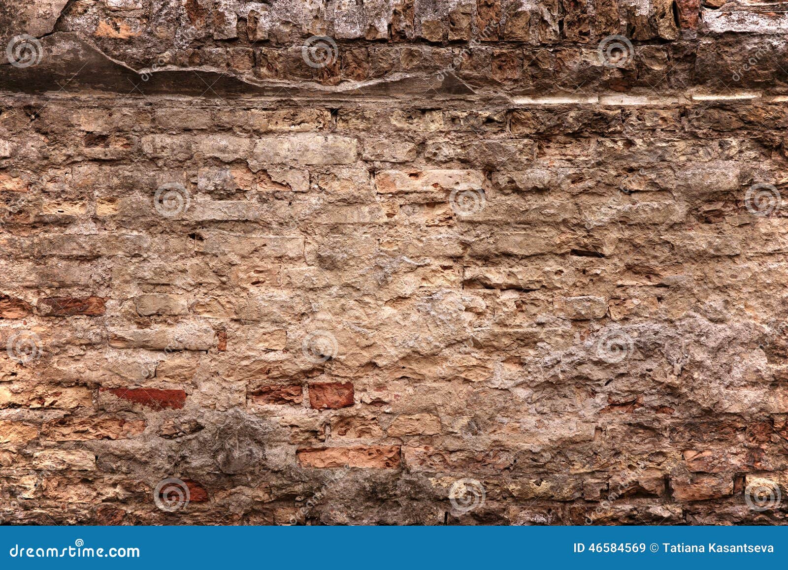 Old Brick Wall with Loose Bricks and Deteriorating Stock Image - Image ...