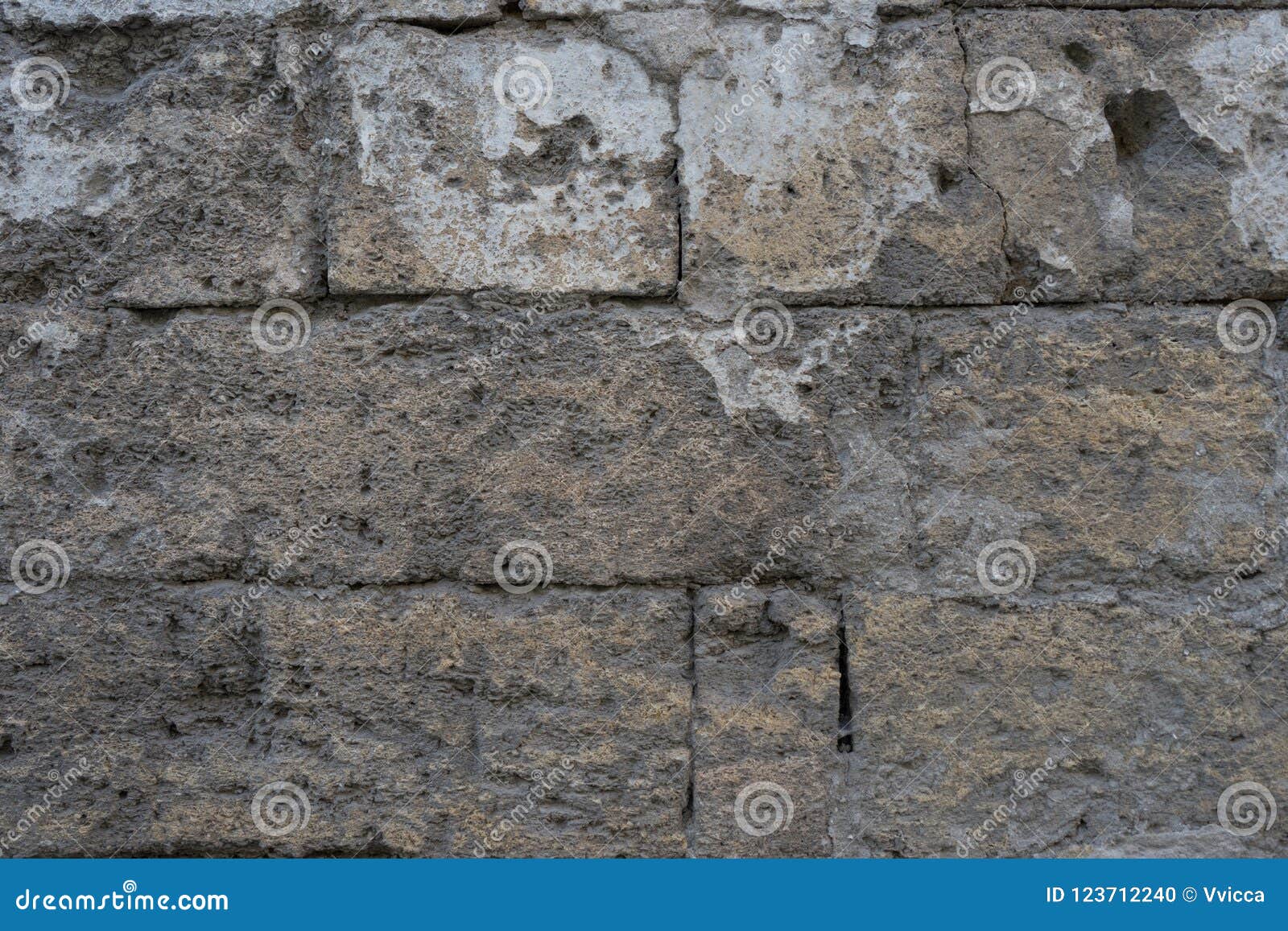 Old Brick Wall of Loose Shell Rock. Stock Photo - Image of light ...