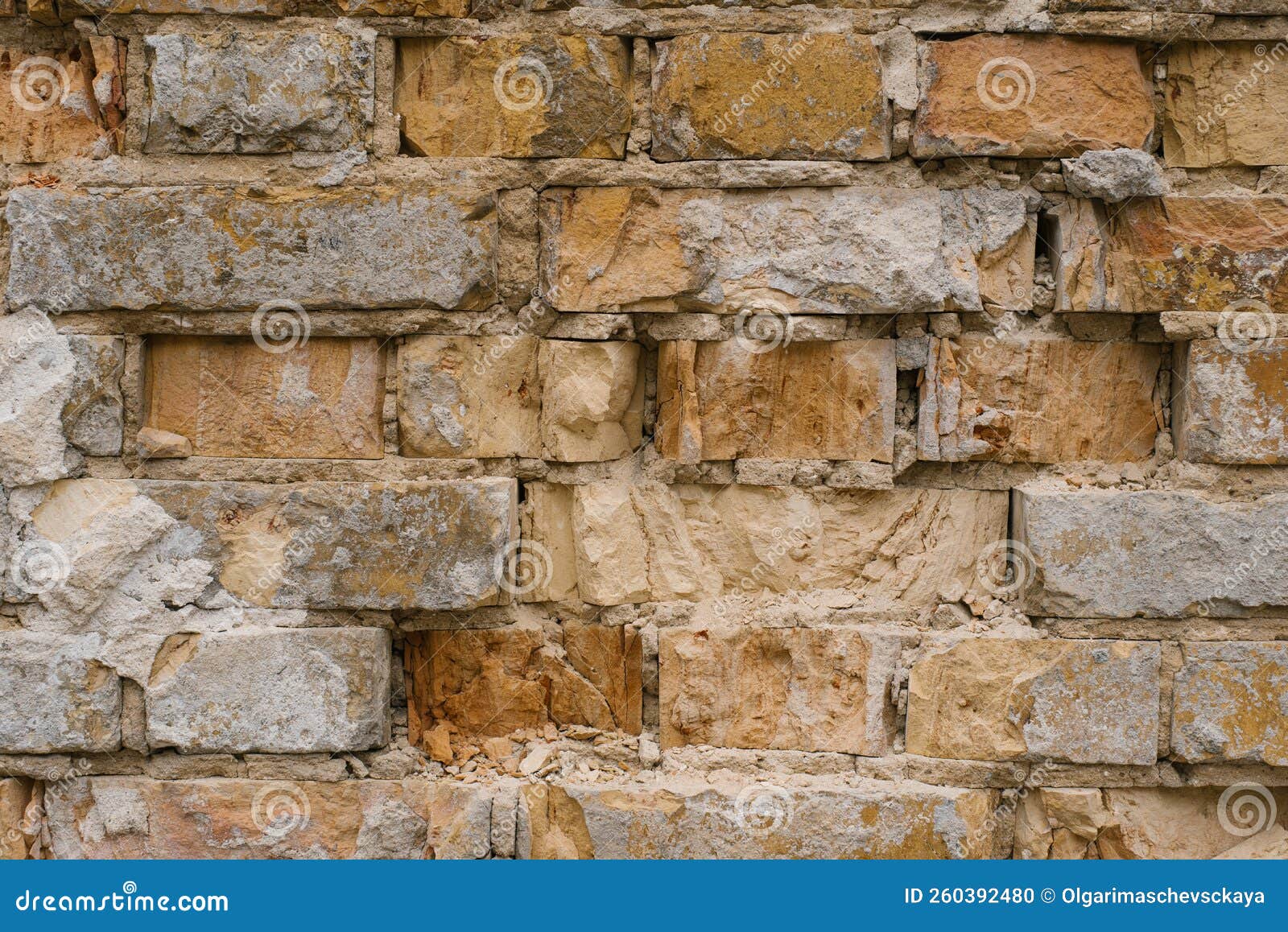 Old Brick Wall Made of Destroyed Bricks Stock Photo - Image of ...