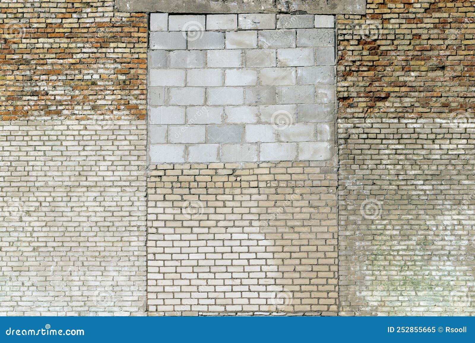 An Old Brick Wall Made Of A Large Number Of Different Types Of Bricks ...