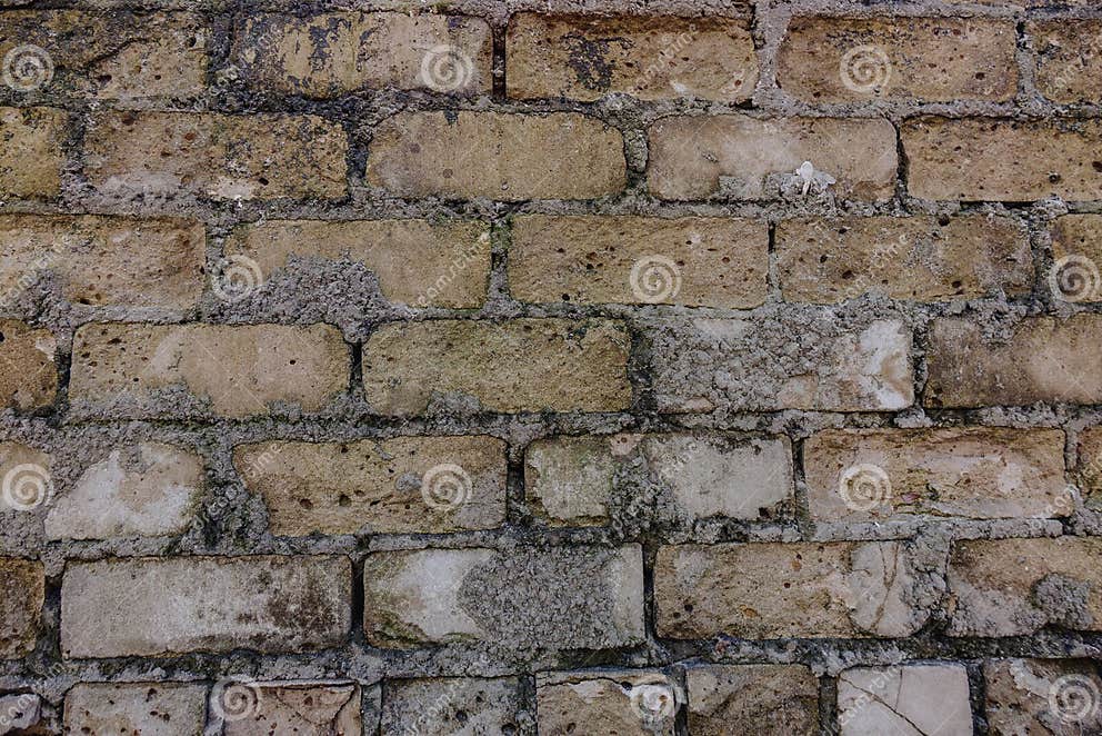 Old Brick Wall and Missing Bricks in Ruins Stock Image - Image of ...