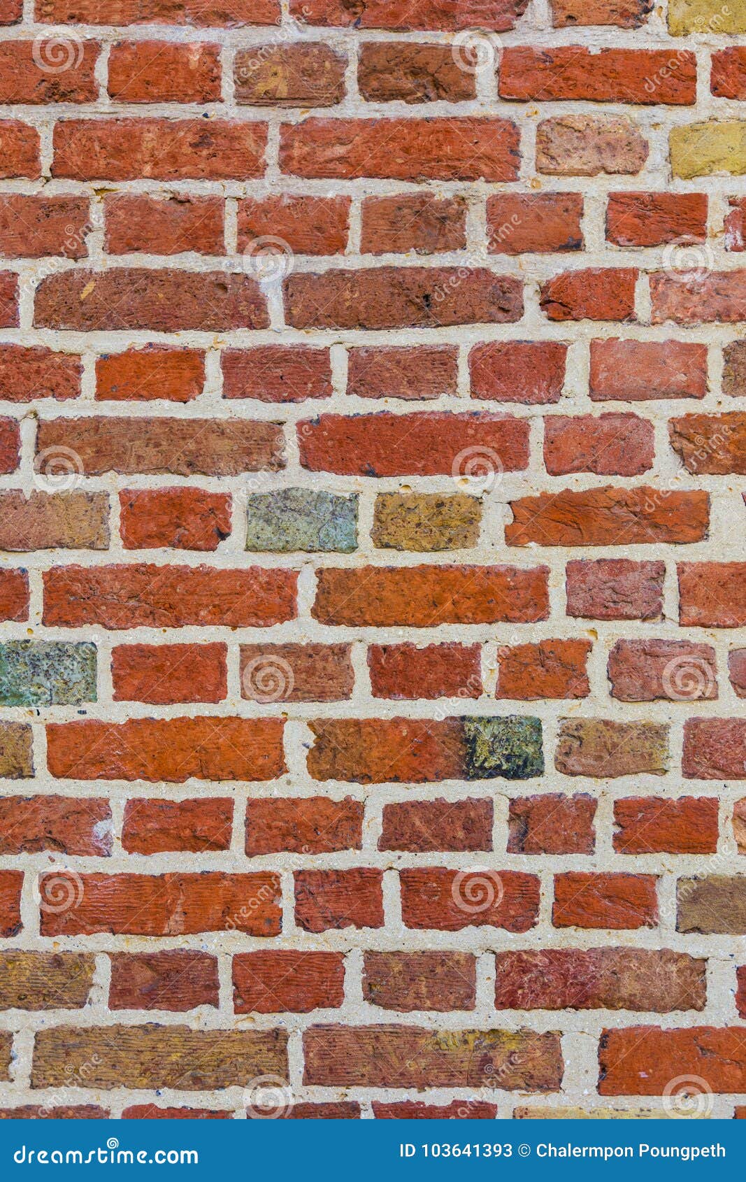 Old Brick Wall with Multi-colored Bricks Stock Image - Image of vintage ...