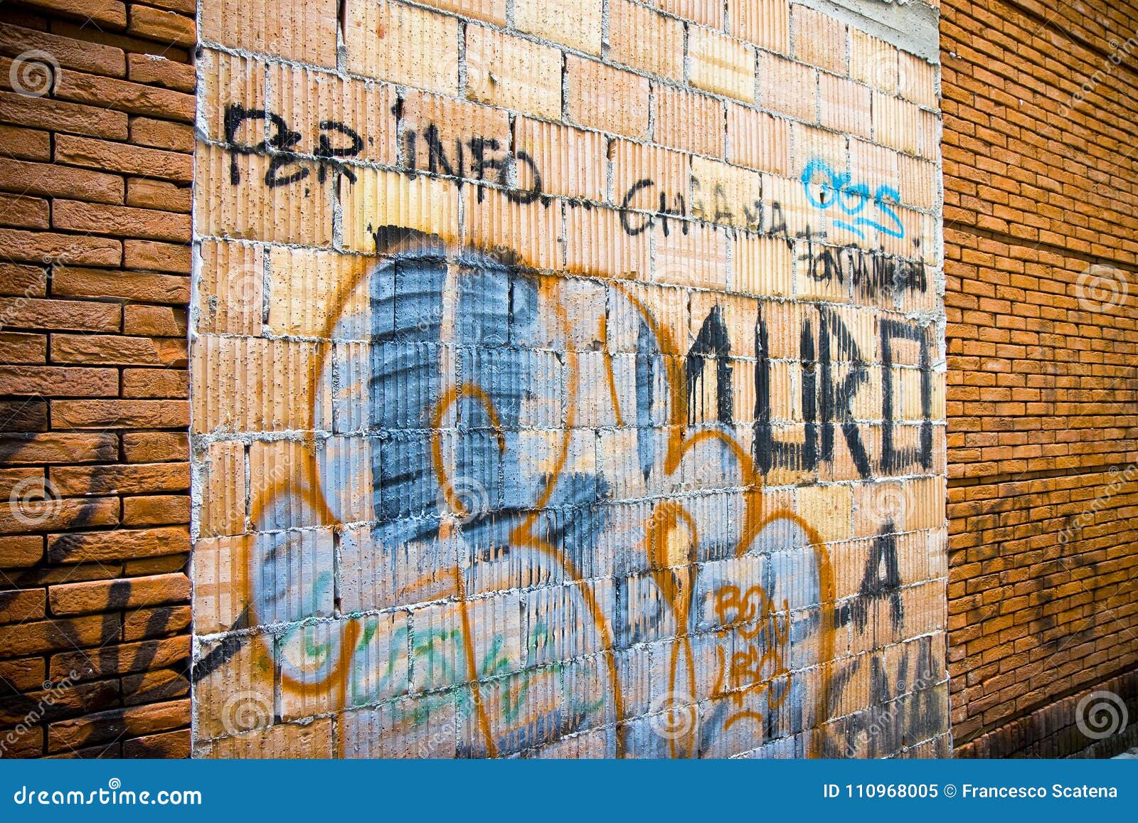 Old Brick Wall with an Opening Closed Stock Image - Image of abstract ...