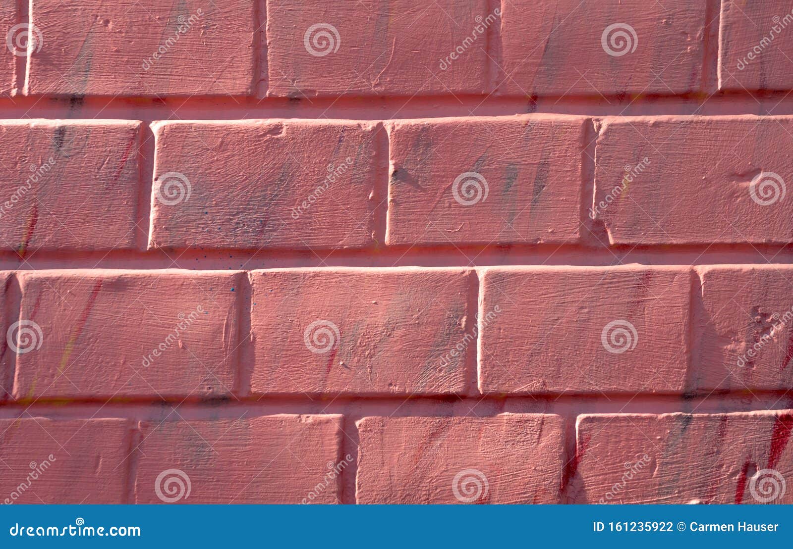 Old Brick Wall Painted with Pink Color Stock Photo - Image of stones ...