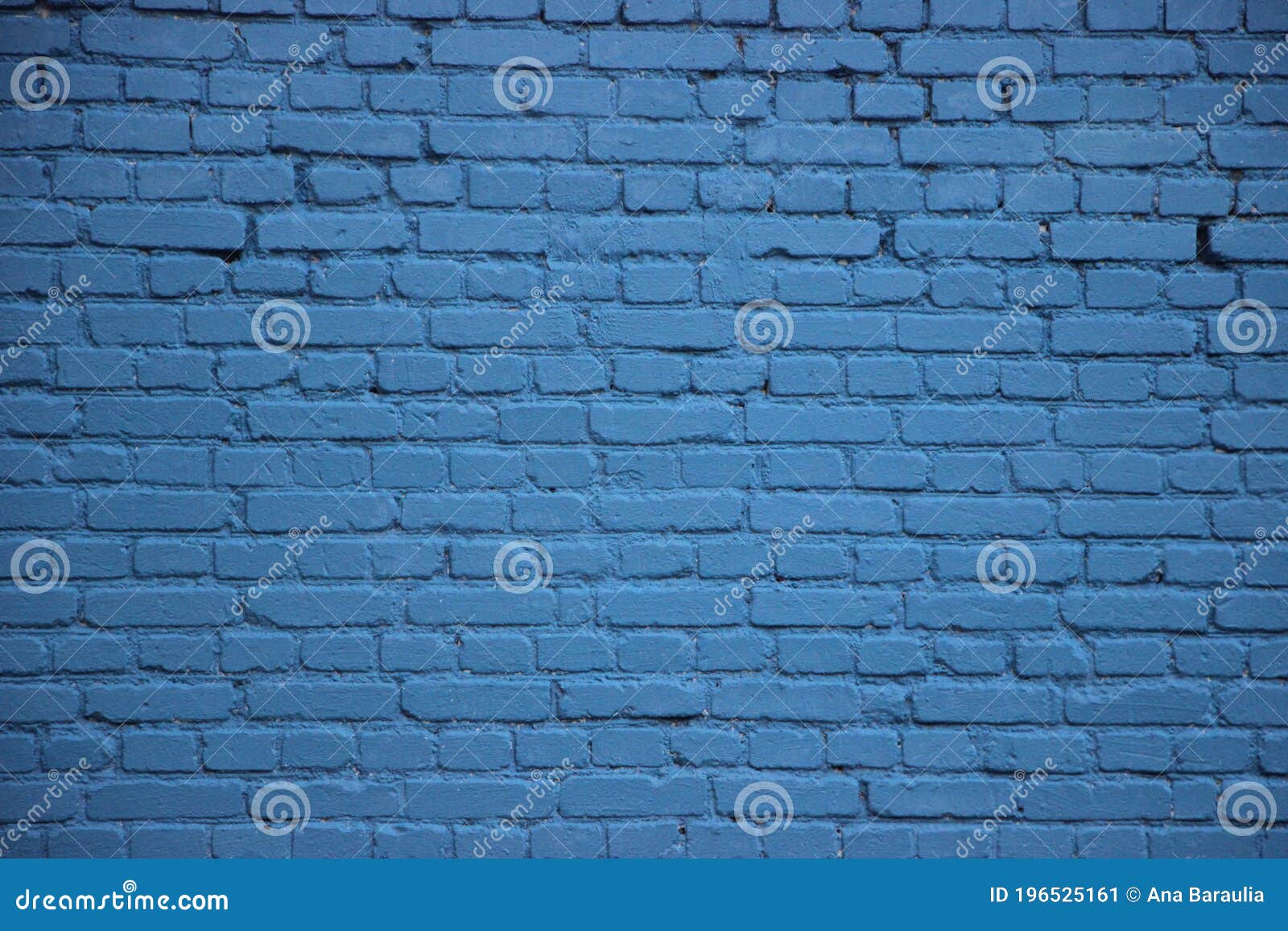 Old Brick Wall Painted into Solid Blue Stock Image - Image of rough ...