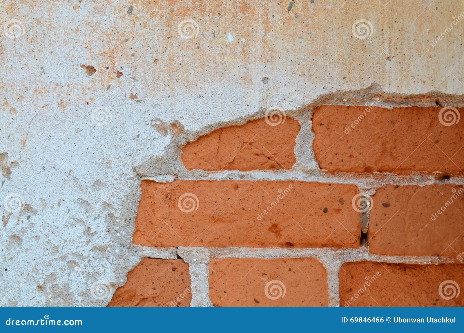 Old Brick Wall with Plaster Stock Photo - Image of obsolete, aged: 69846466