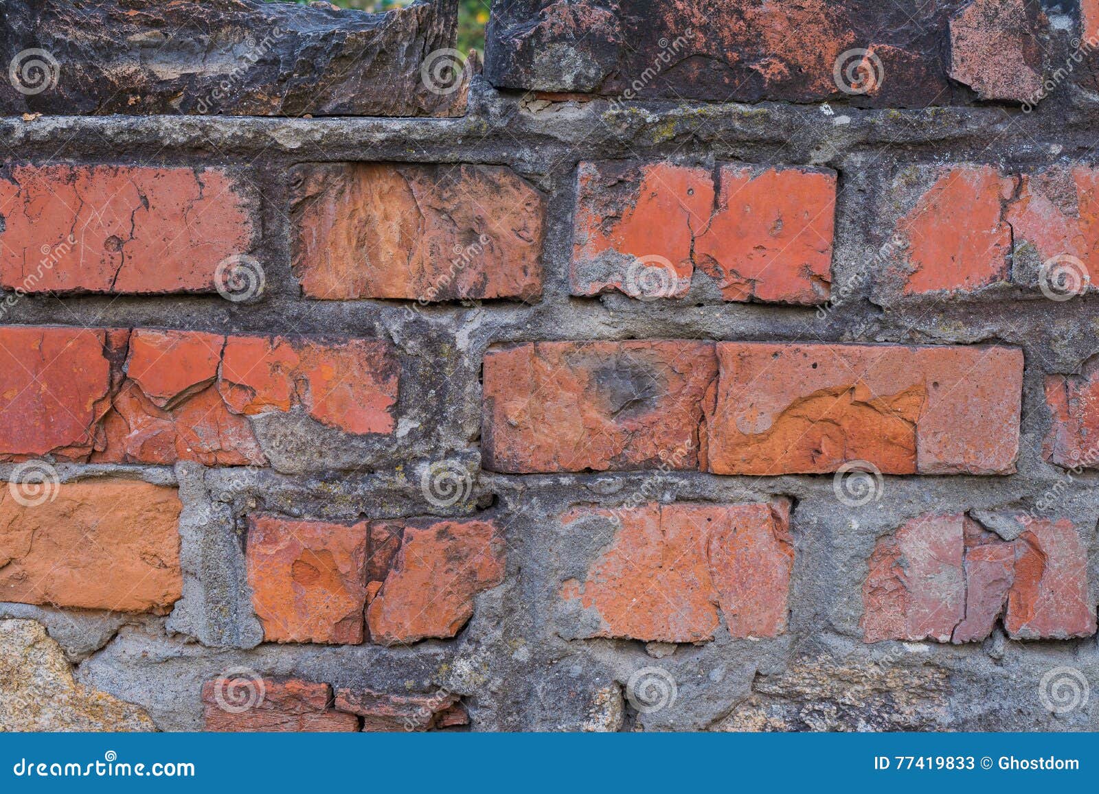 Old Brick Wall with Plaster and Decal Stock Image - Image of background ...