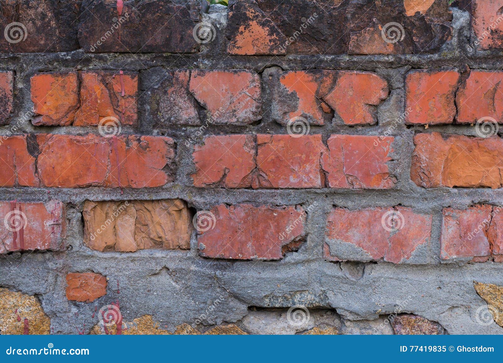 Old Brick Wall with Plaster and Decal Stock Image - Image of brick ...