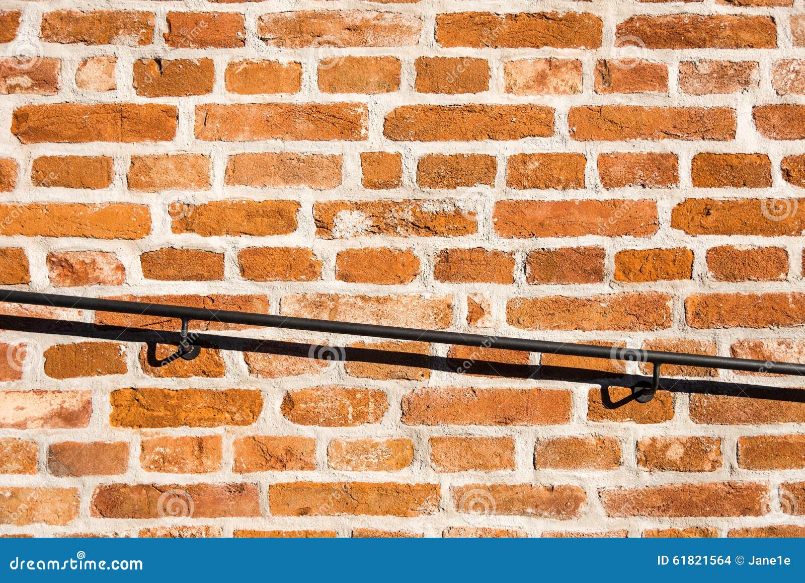 Old Brick Wall with Railing Stock Photo - Image of dark, ancient: 61821564