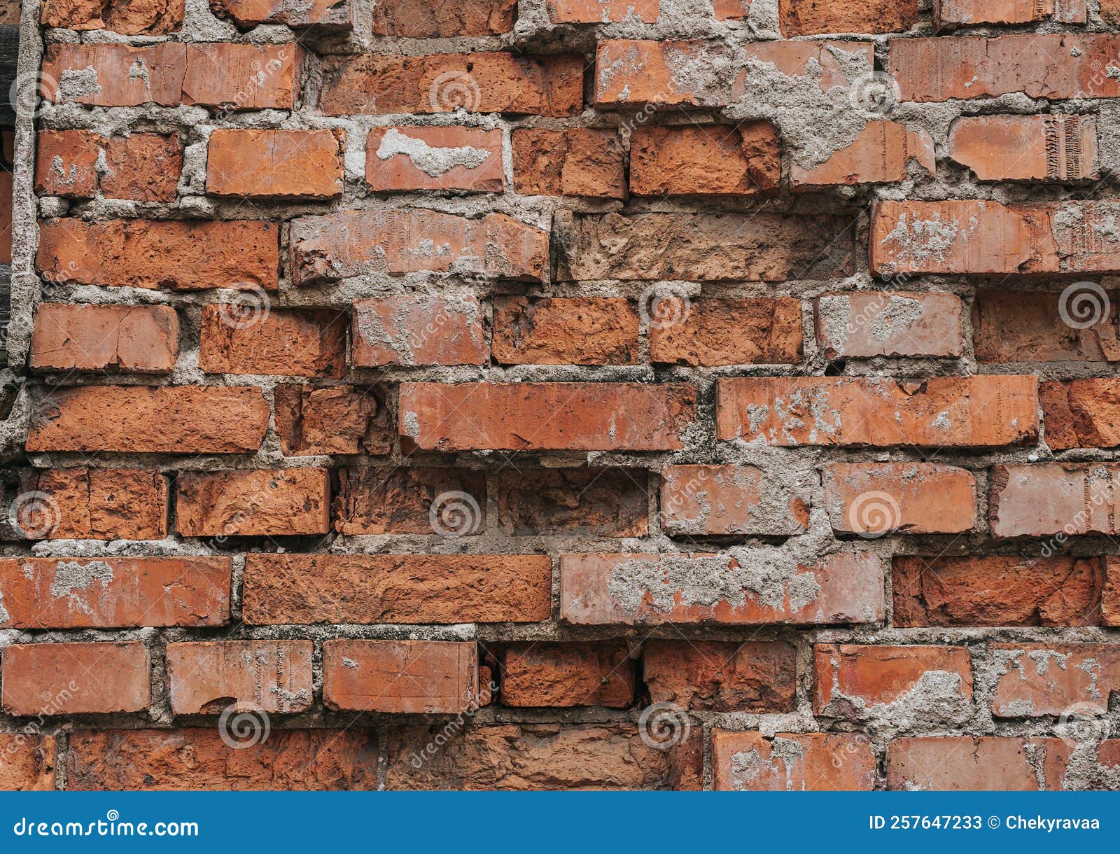 Old Brick Wall. Red Bricks in a Row Background. Grunge Texture. Stock ...